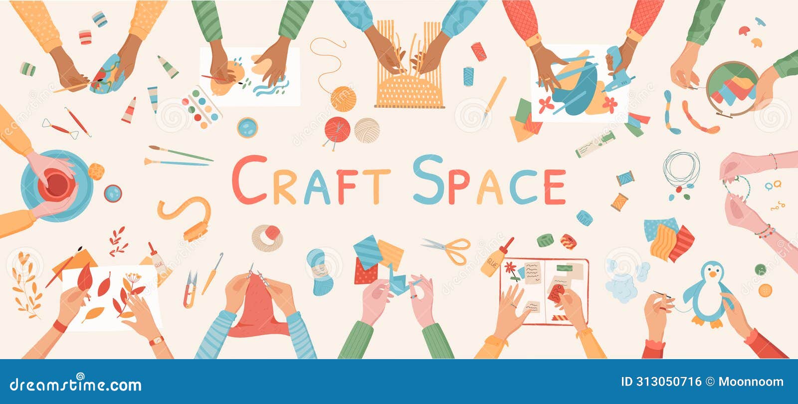 Creative Craft Space Activity Concept Illustration Stock Illustration ...