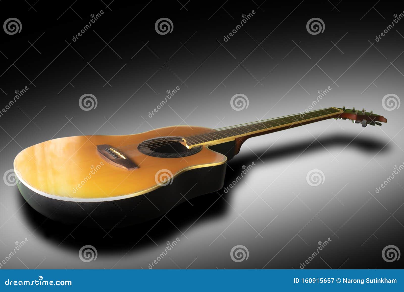 Creative Creativity Guitar Black Background Stock Image - Image of ...