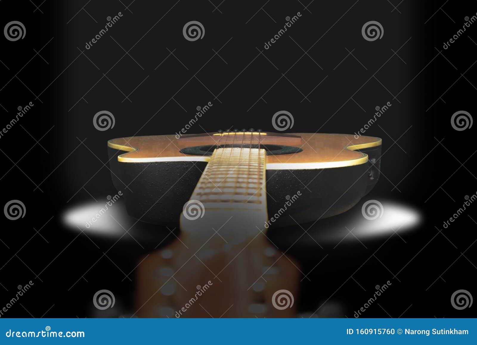 Creative Creativity Guitar Black Background Stock Photo - Image of ...