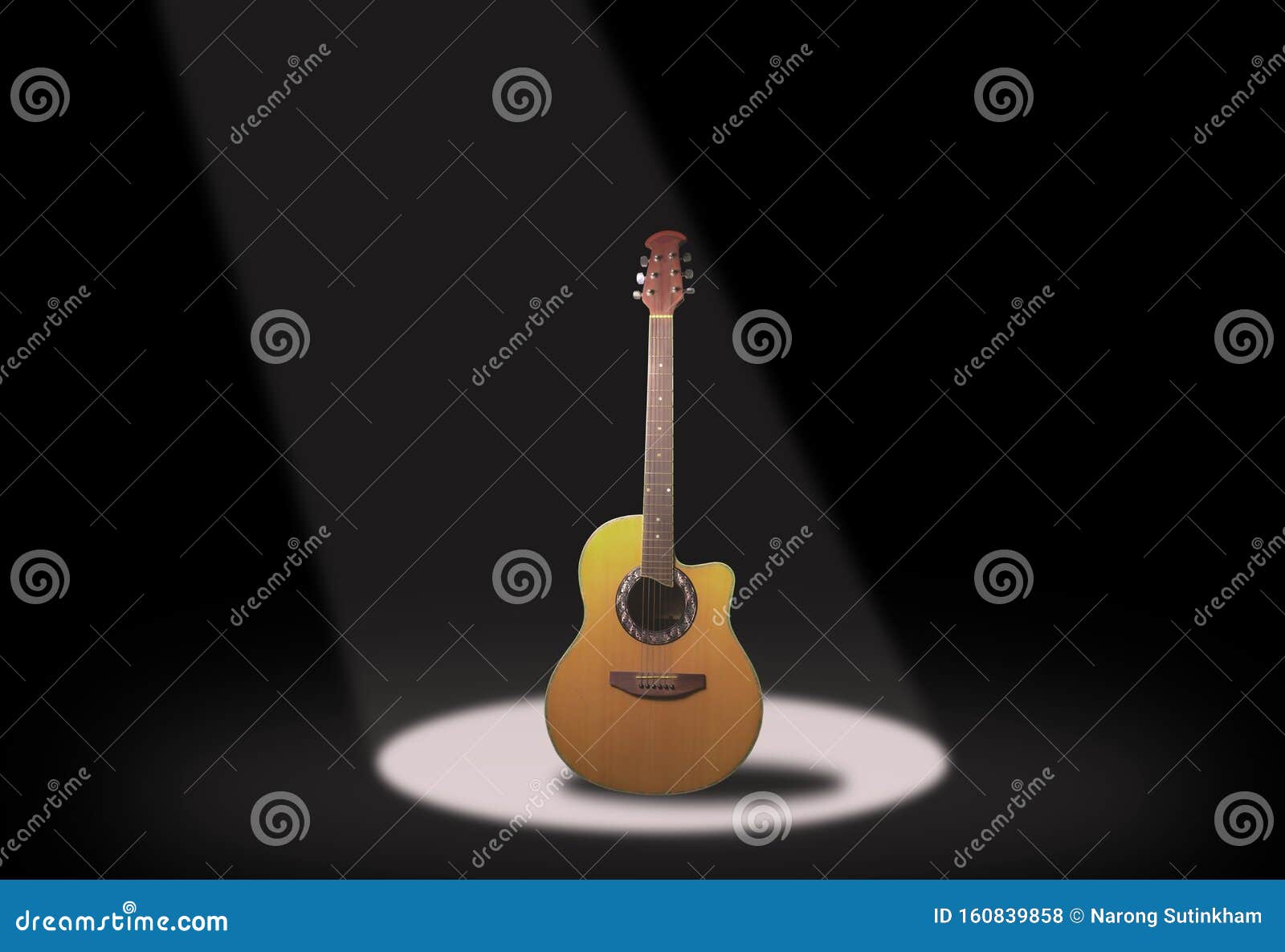 Creative Creativity Guitar Black White Background Stock Photo - Image ...