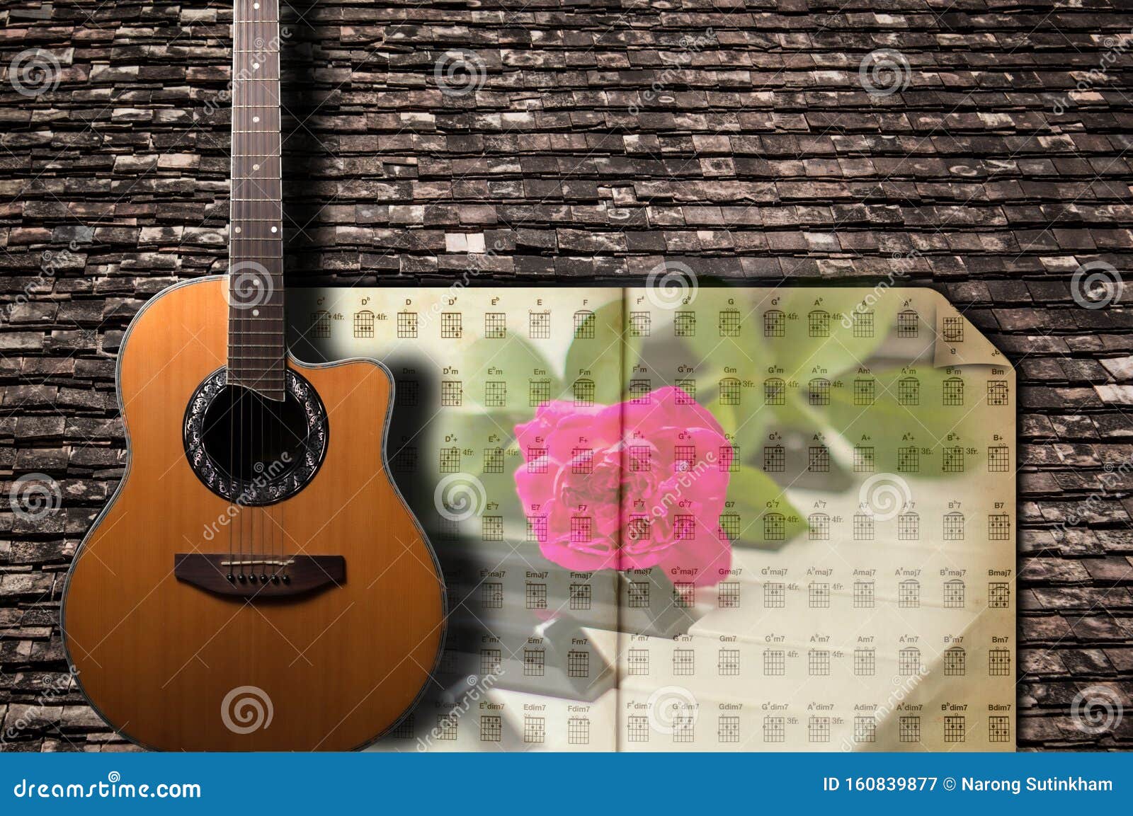 Creative Creativity Guitar Black White Background Stock Image - Image ...