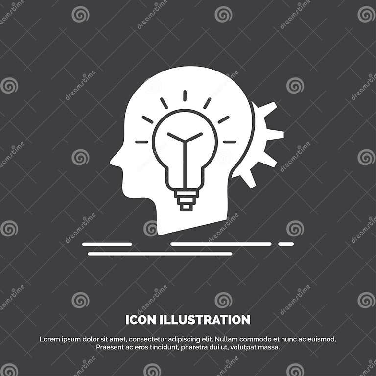 Creative, Creativity, Head, Idea, Thinking Icon. Glyph Vector Symbol for UI and UX, Website or ...