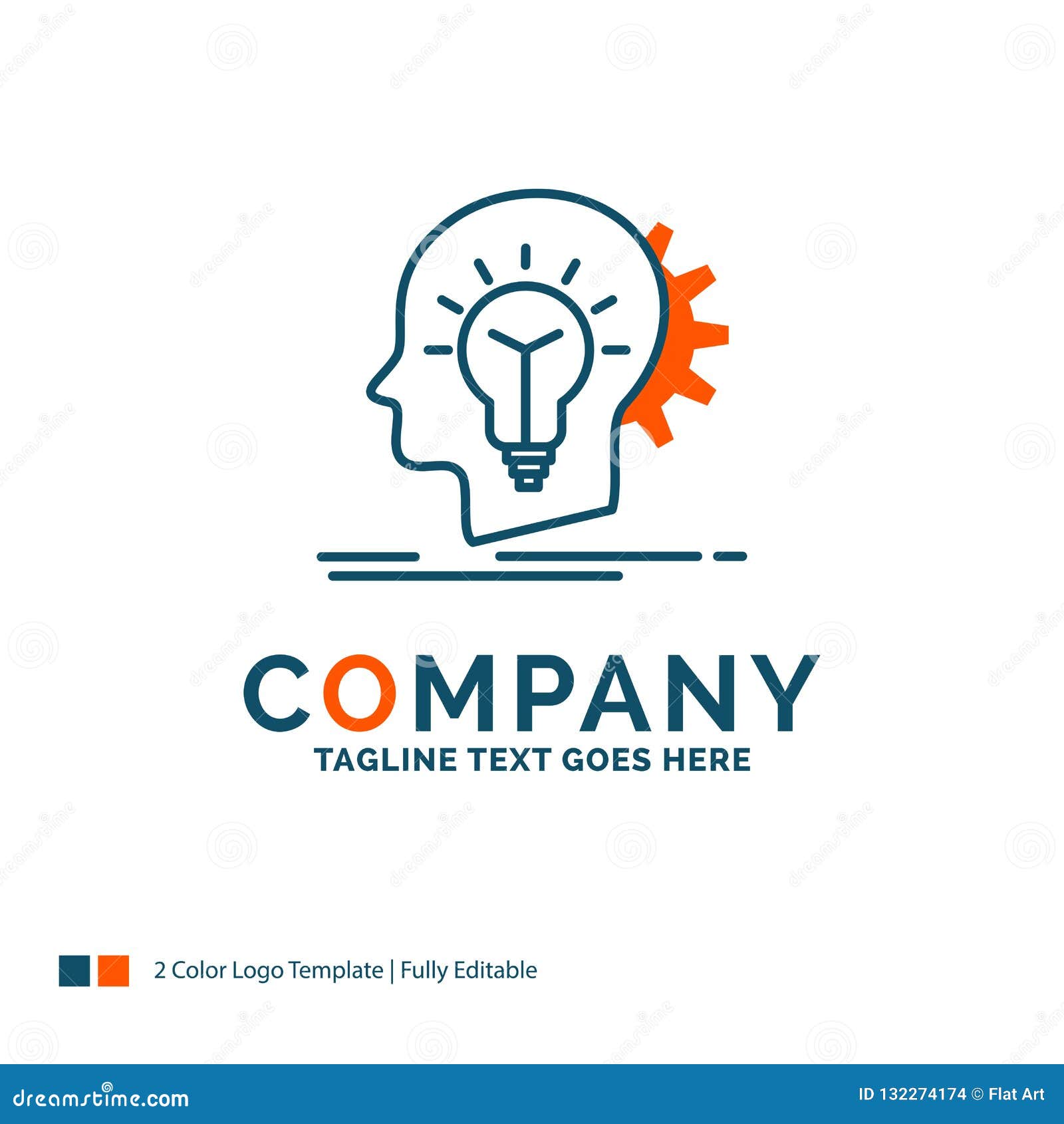 Creative, Creativity, Head, Idea, Thinking Logo Design. Blue and Stock ...