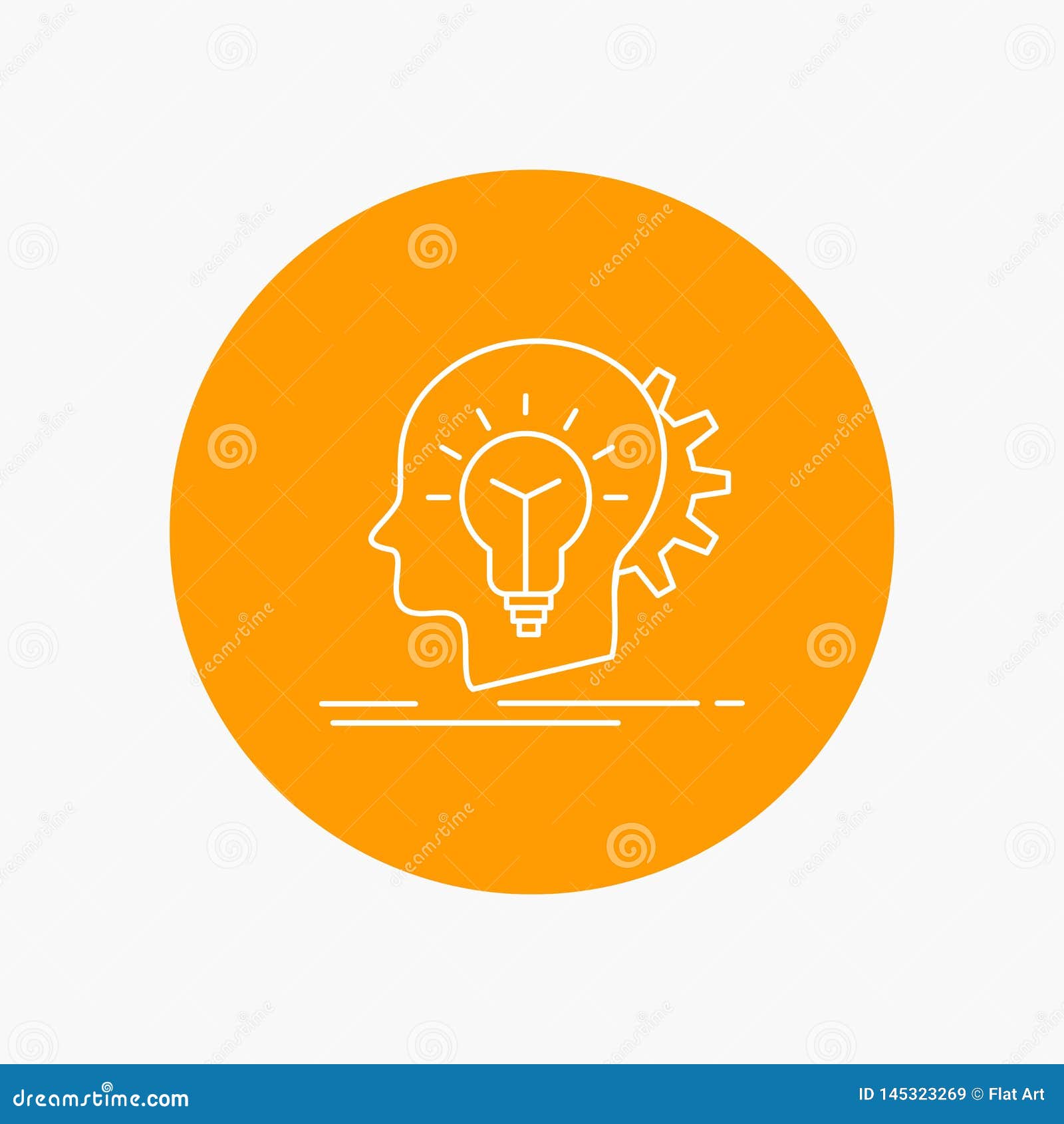 Creative, Creativity, Head, Idea, Thinking White Line Icon in Circle ...