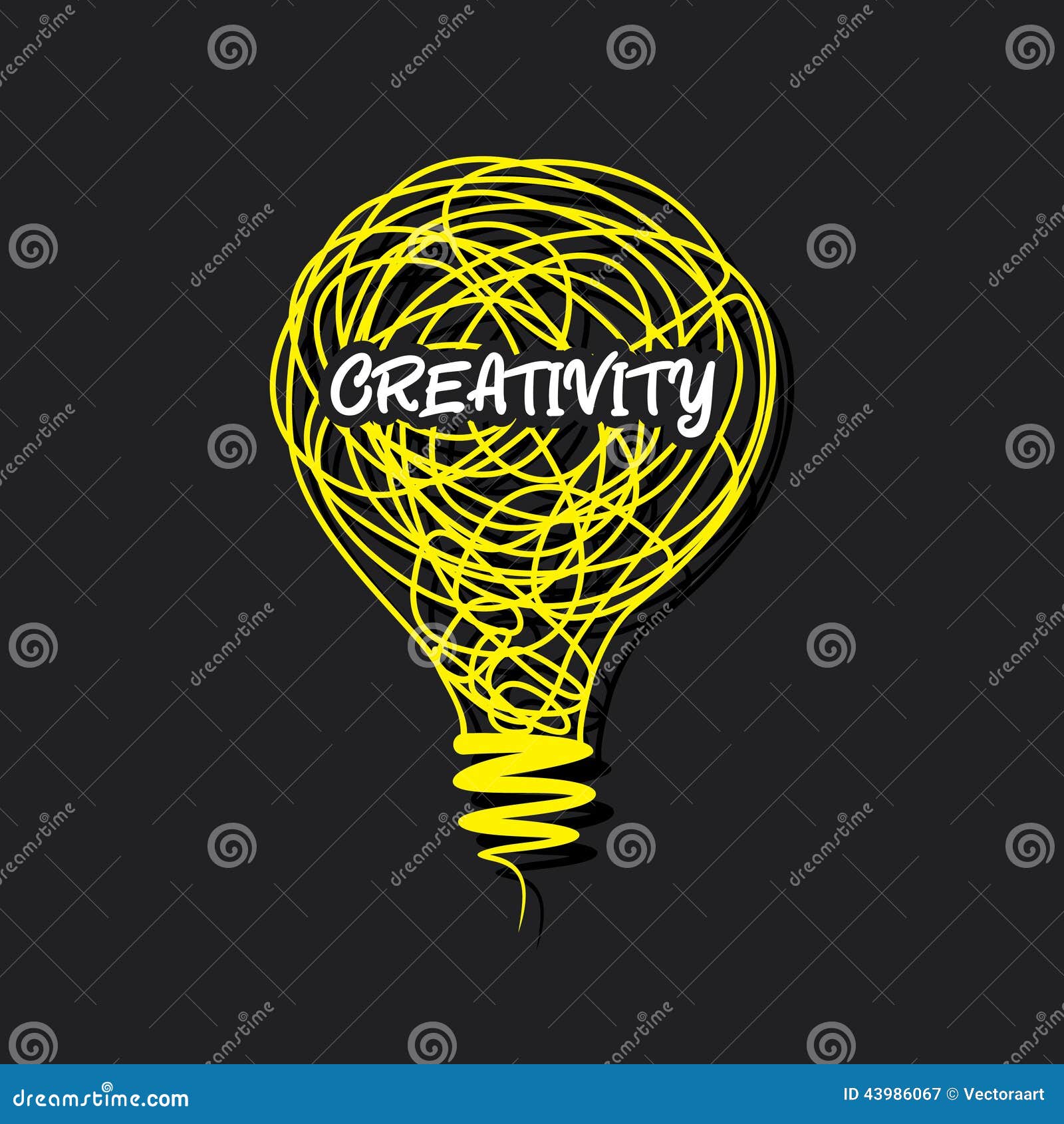 Creative Creativity Word on Bulb Design Concept Stock Vector ...