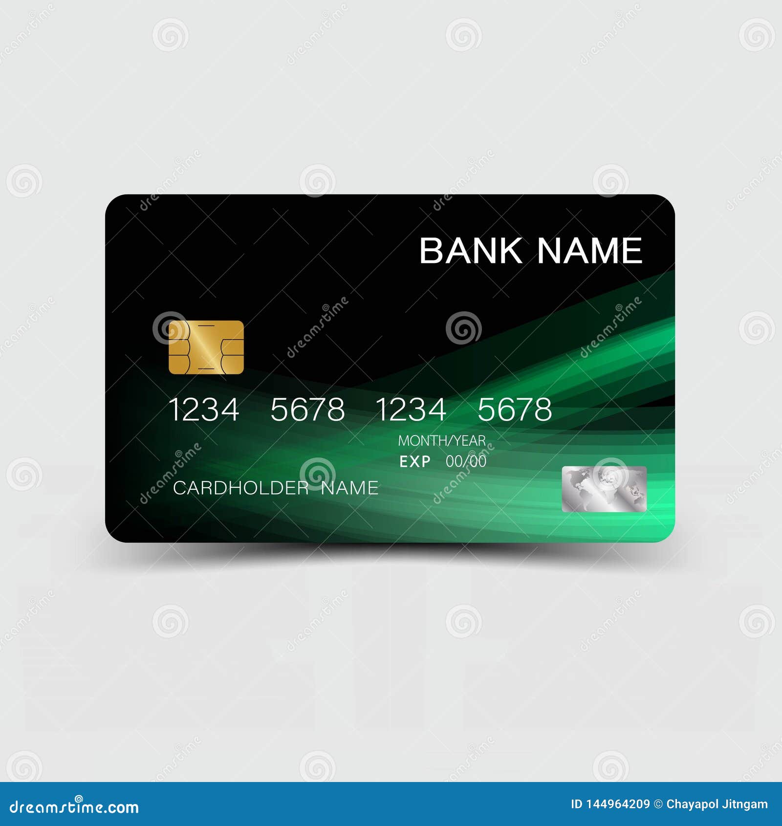 Creative and Credit Card Design. Stock Vector - Illustration of green ...