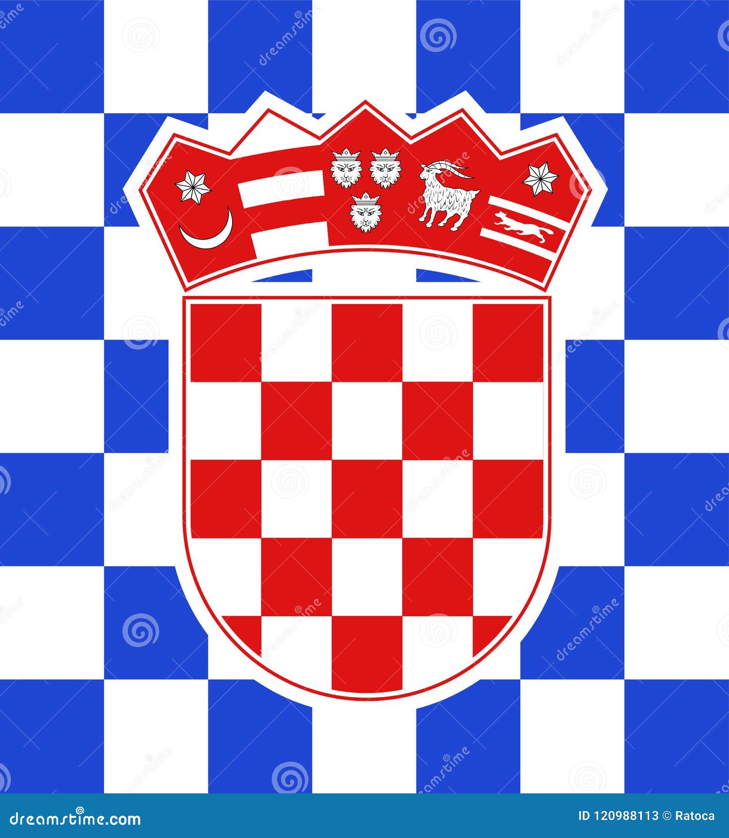 Creative Croatia symbol stock vector. Illustration of blue - 120988113