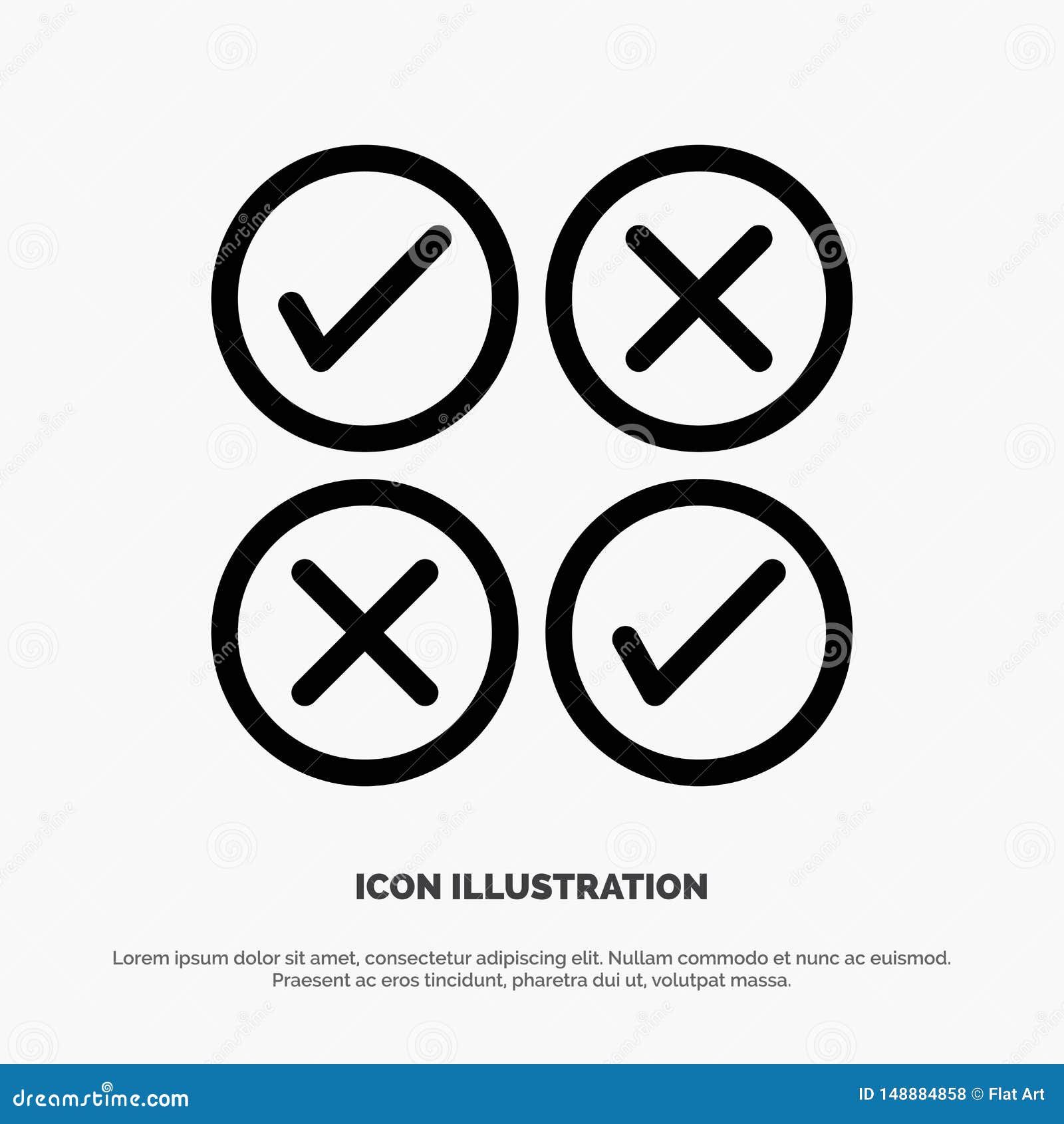 Creative, Cross, Design, Tick Line Icon Vector Stock Vector ...