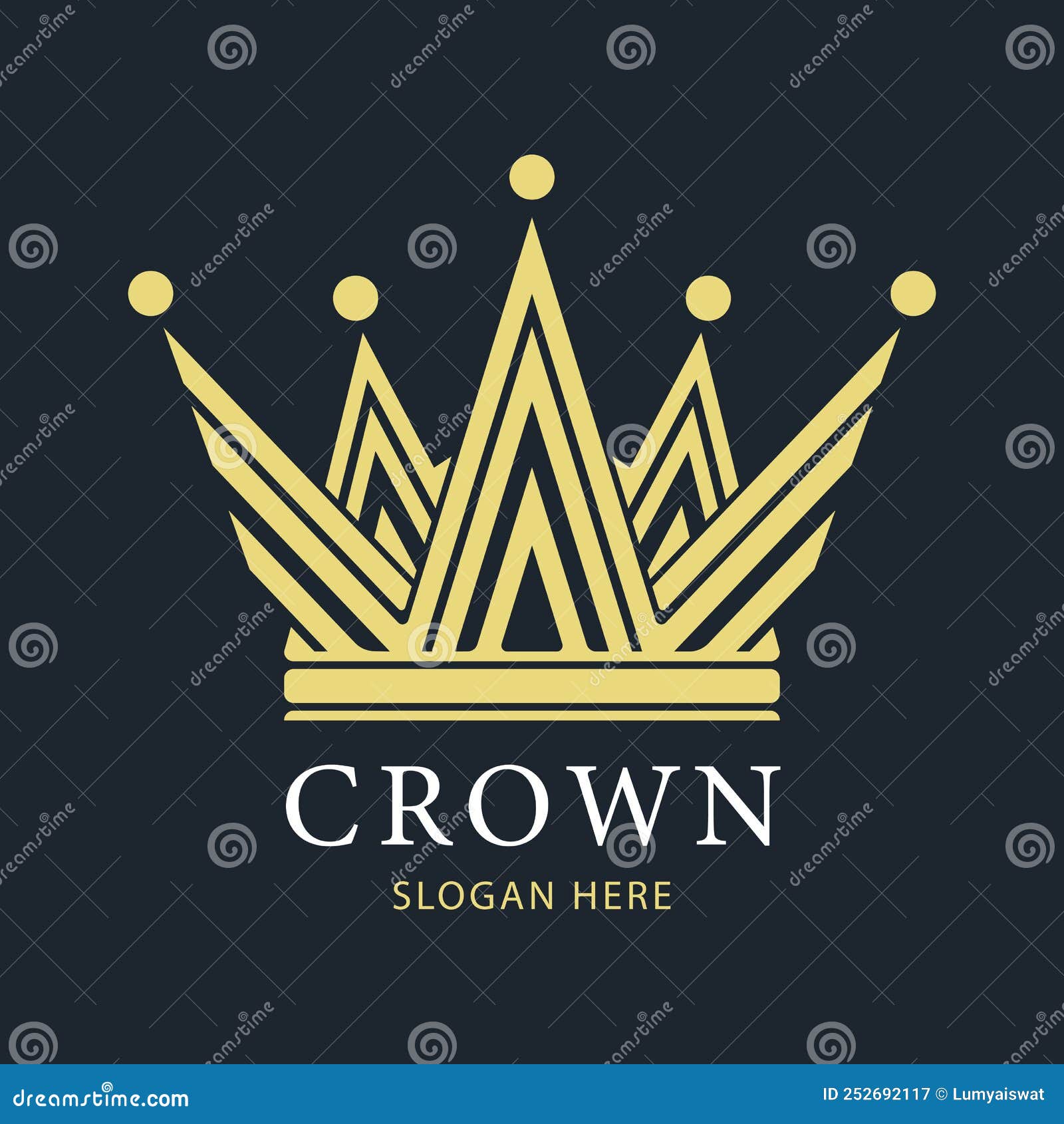 This Is Creative Crown Logo Design Cartoon Vector | CartoonDealer.com ...