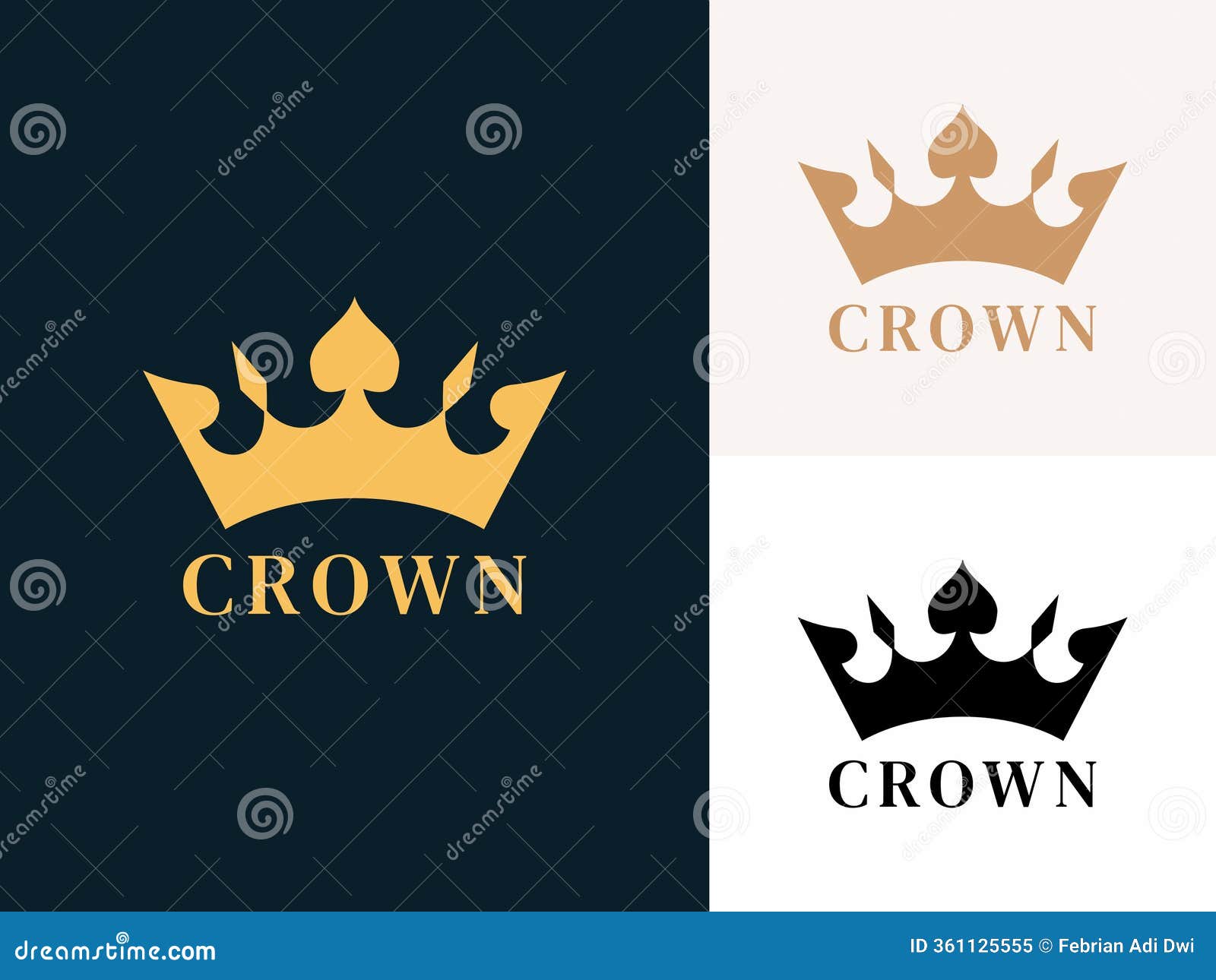 Creative Crown Logo Design Template Cartoon Vector | CartoonDealer.com ...