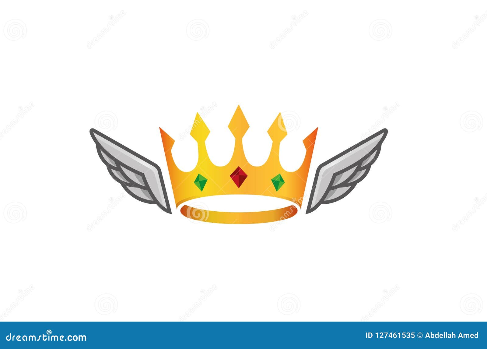 Creative Crown Wings Logo stock vector. Illustration of luxury - 127461535