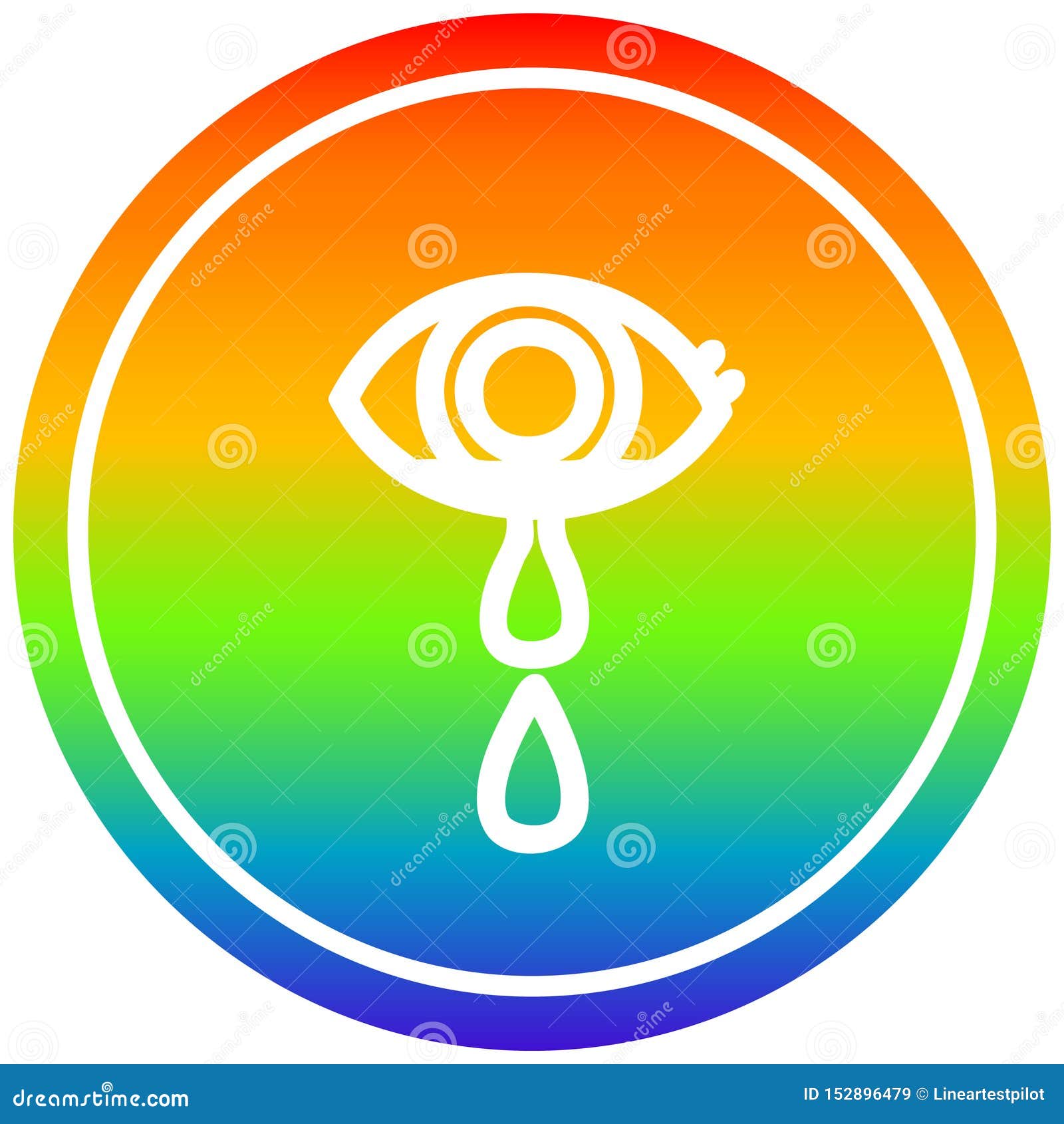 A Creative Crying Eye Circular in Rainbow Spectrum Stock Vector ...