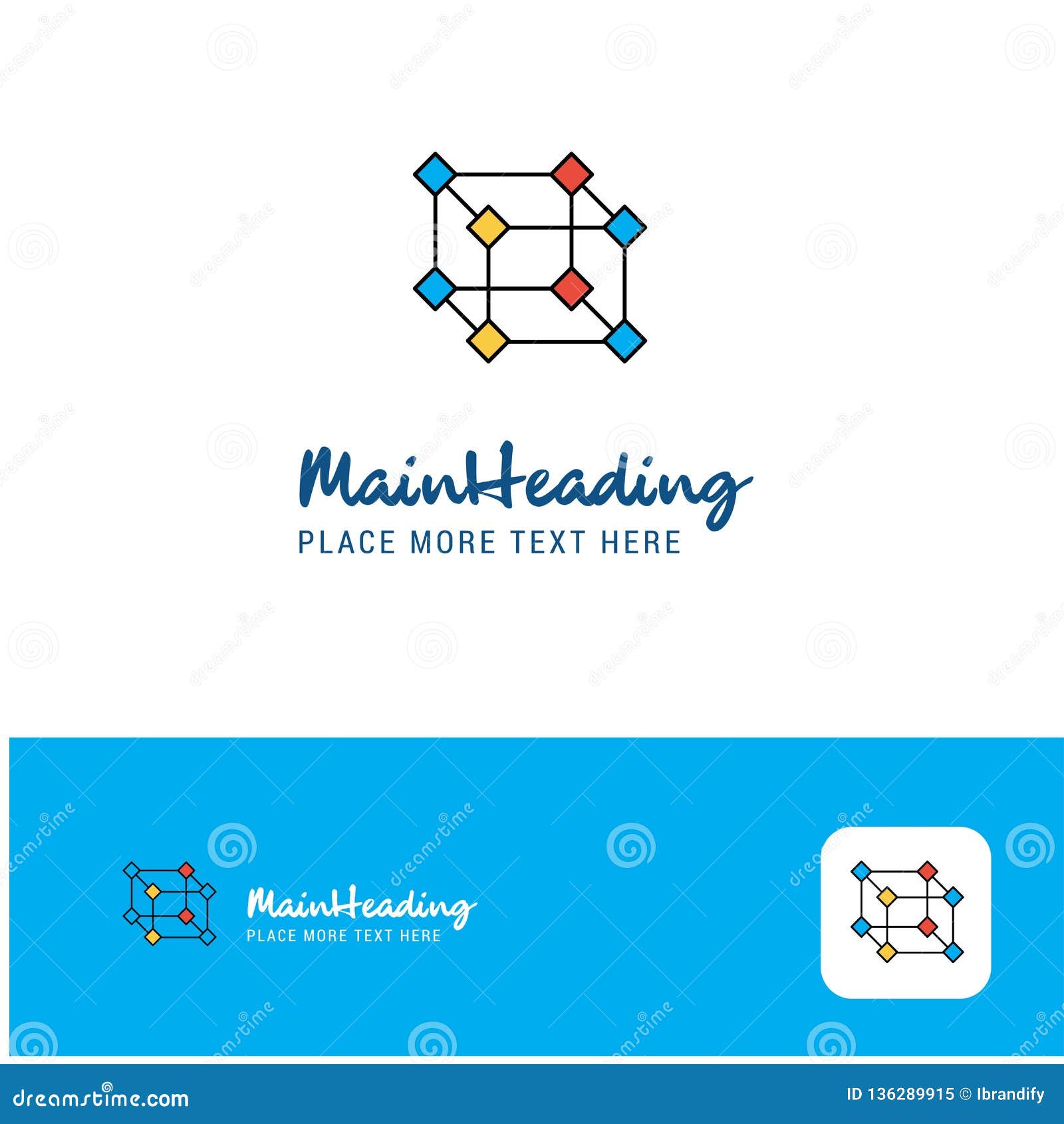 Creative Cube Logo Design. Flat Color Logo Place for Tagline Stock ...