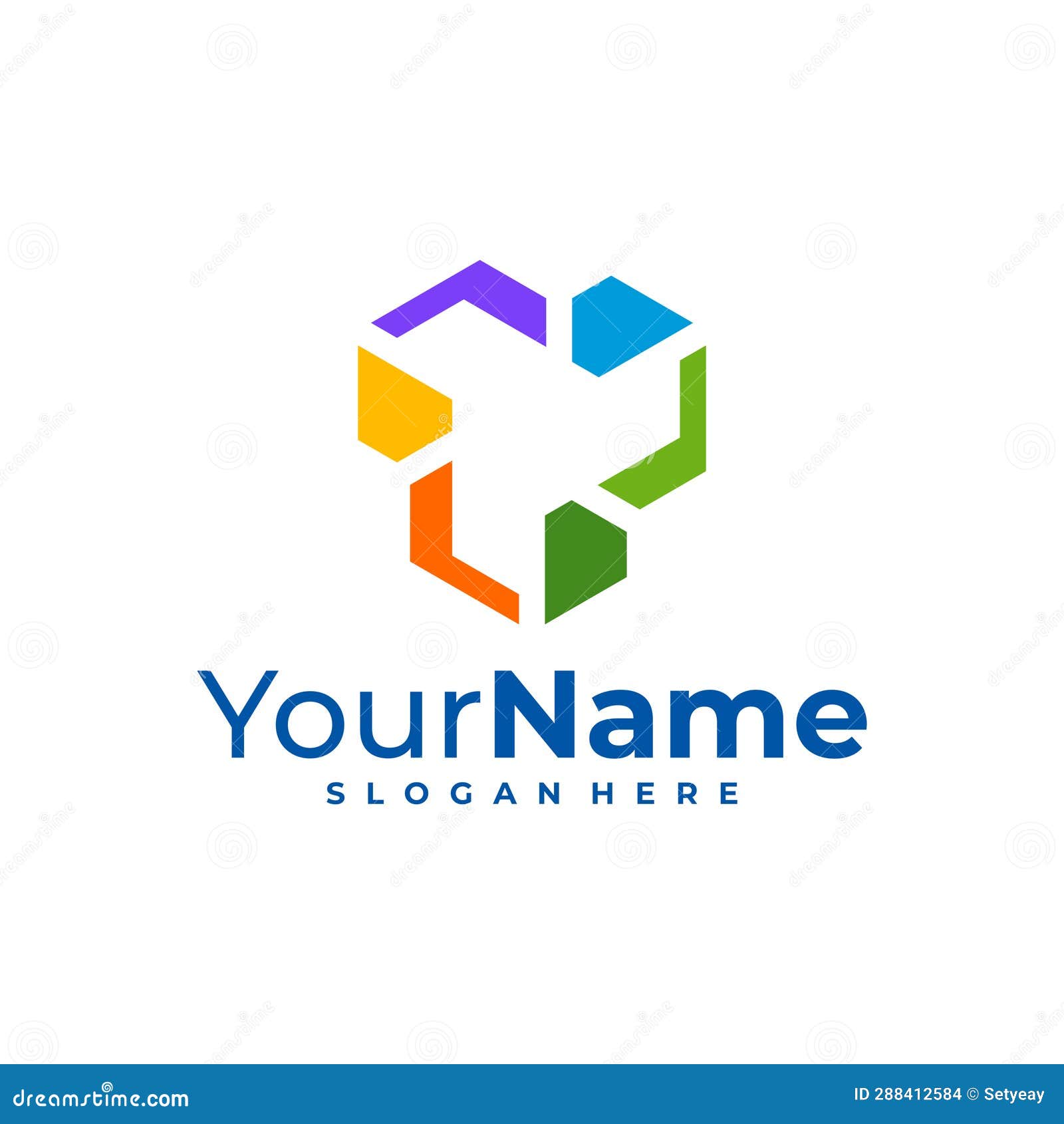 Creative Cube Logo Vector. Hexagon Logo Design Template Stock Vector - Illustration of shape ...
