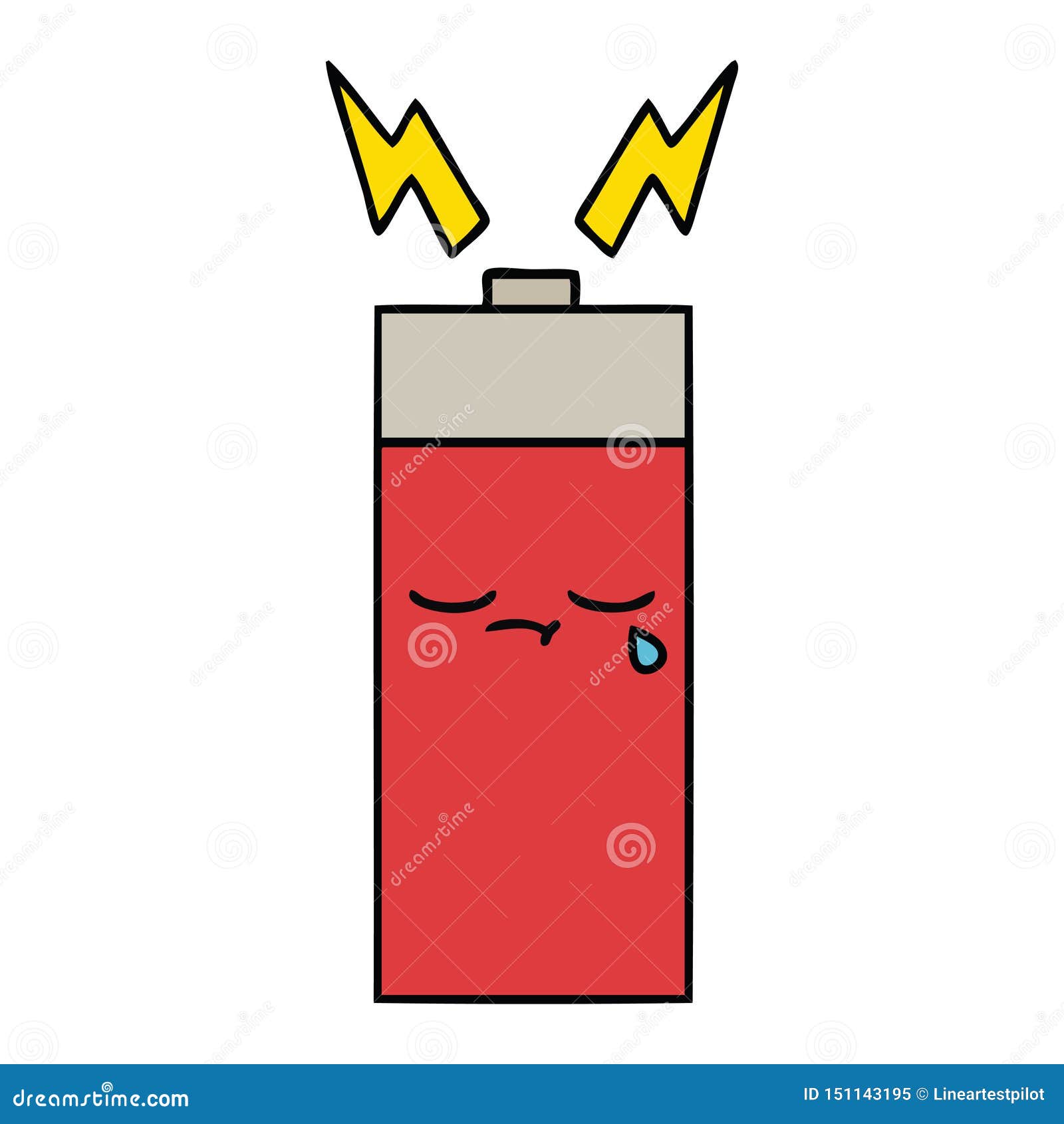 A Creative Cute Cartoon Battery Stock Vector - Illustration of quirky ...