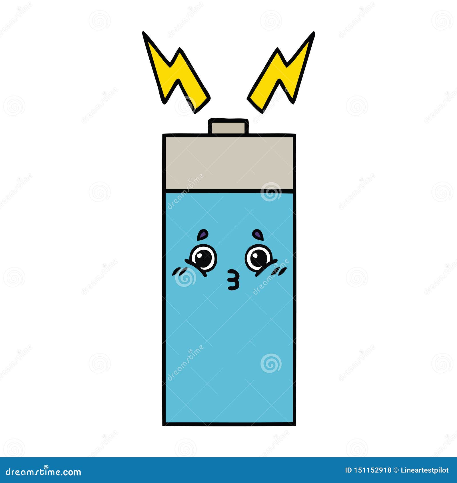 A Creative Cute Cartoon Battery Stock Vector - Illustration of artwork ...