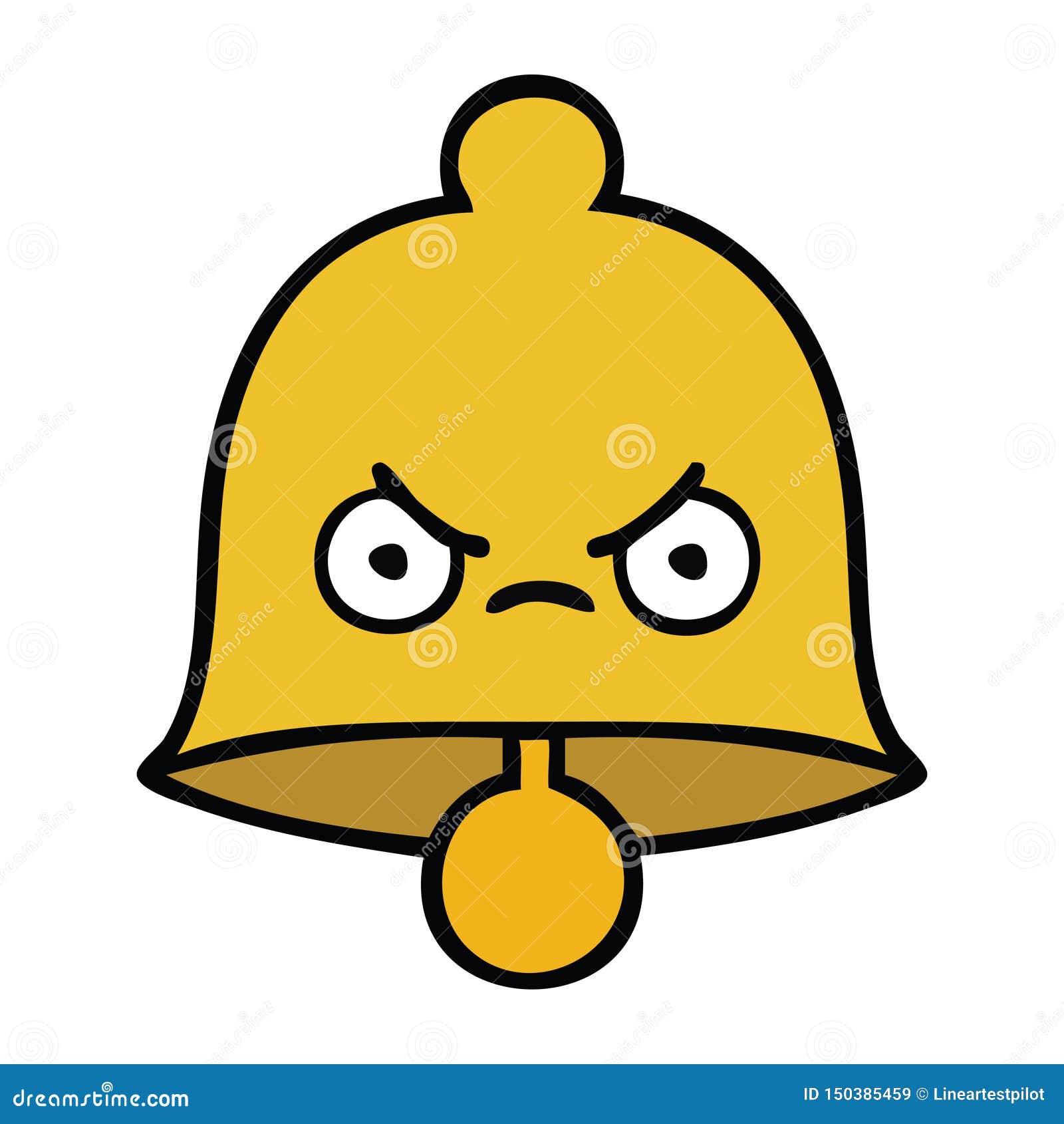 Cute cartoon of a bell stock vector. Illustration of bell - 150385459