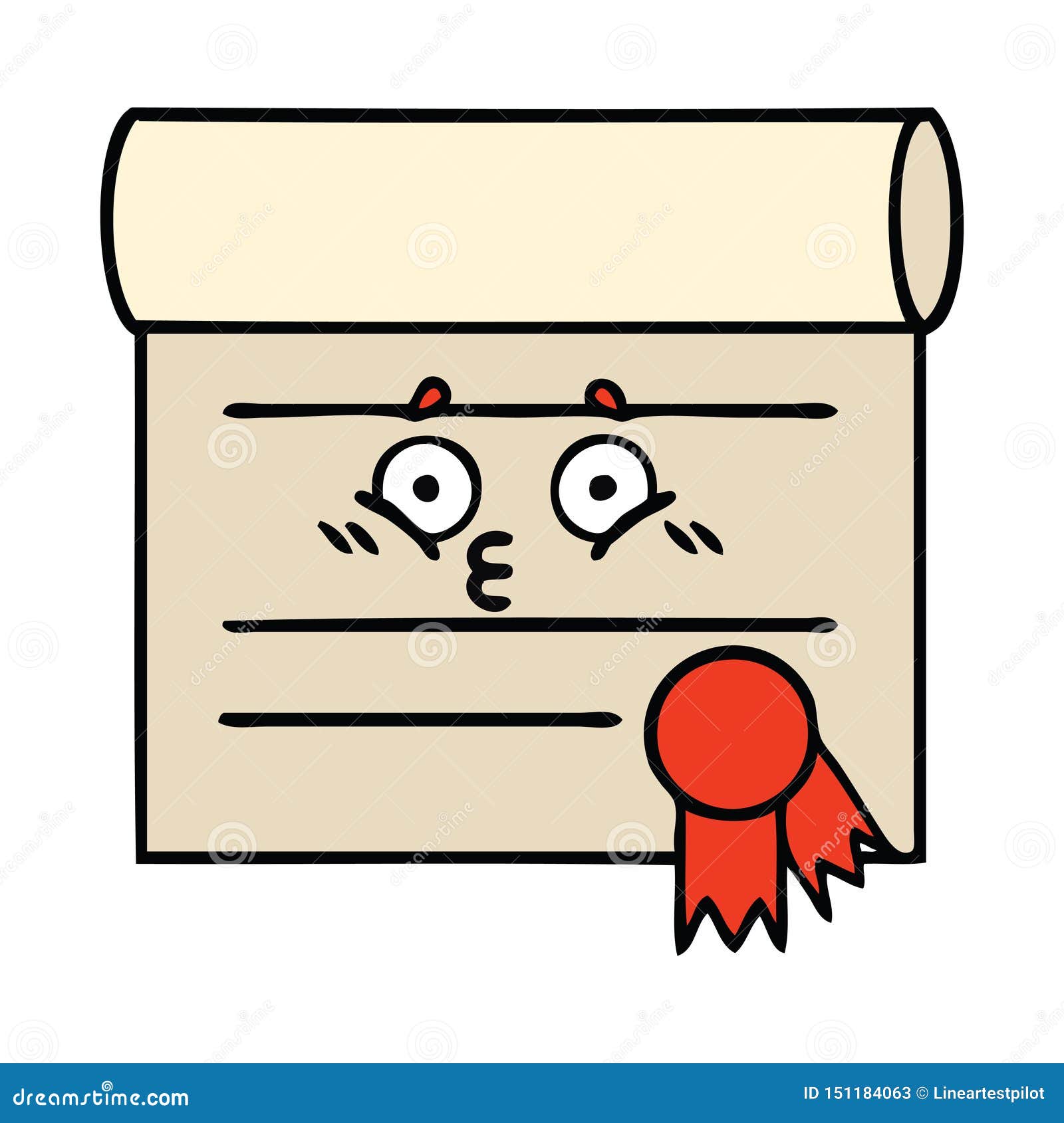A Creative Cute Cartoon Certificate Stock Vector - Illustration of ...