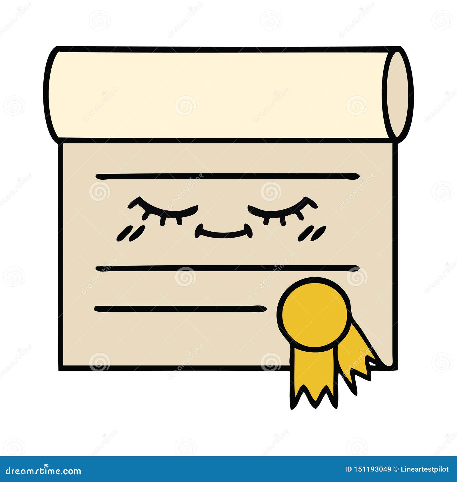 A Creative Cute Cartoon Certificate Stock Vector - Illustration of ...