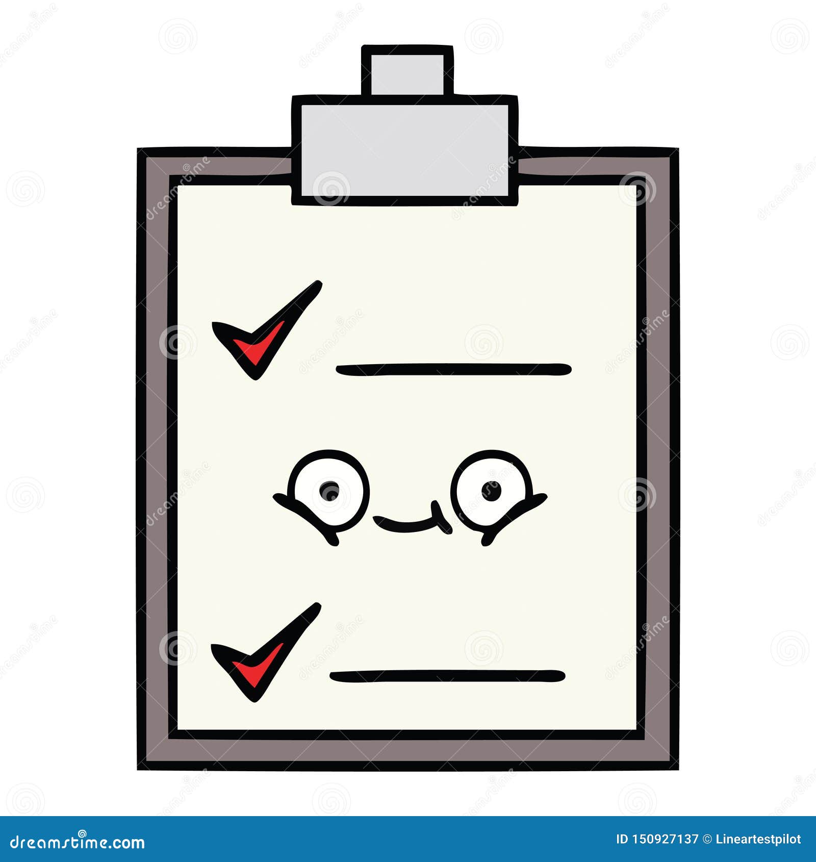 A Creative Cute Cartoon Check List Stock Vector - Illustration of check ...