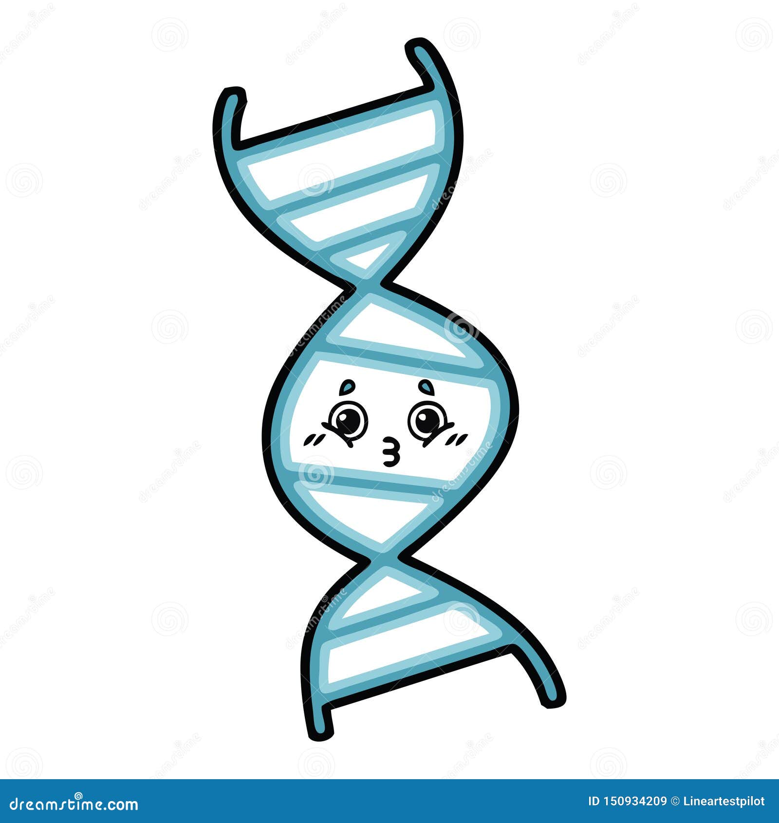 A Creative Cute Cartoon DNA Strand Stock Vector - Illustration of ...