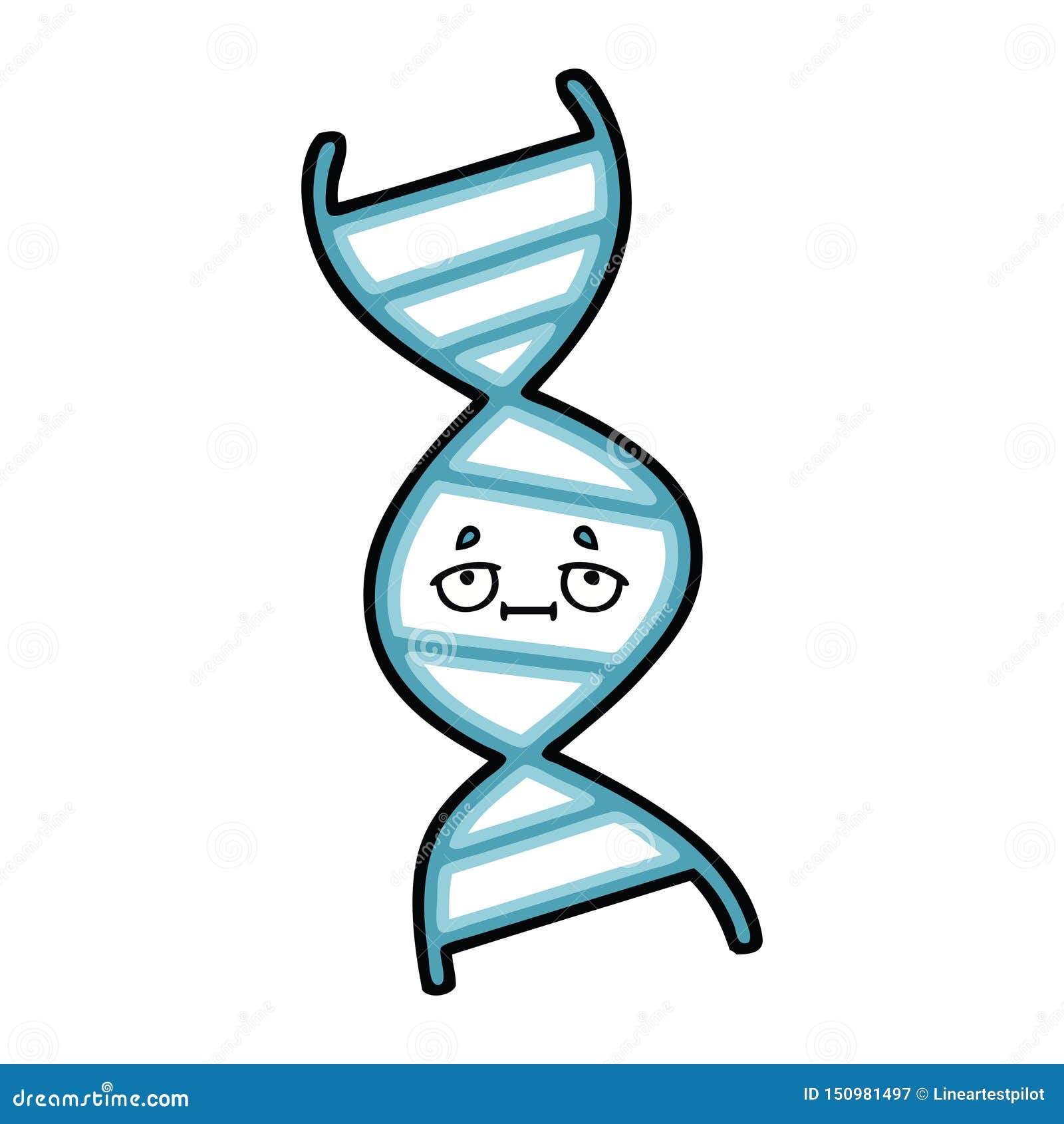 A Creative Cute Cartoon DNA Strand Stock Vector - Illustration of ...