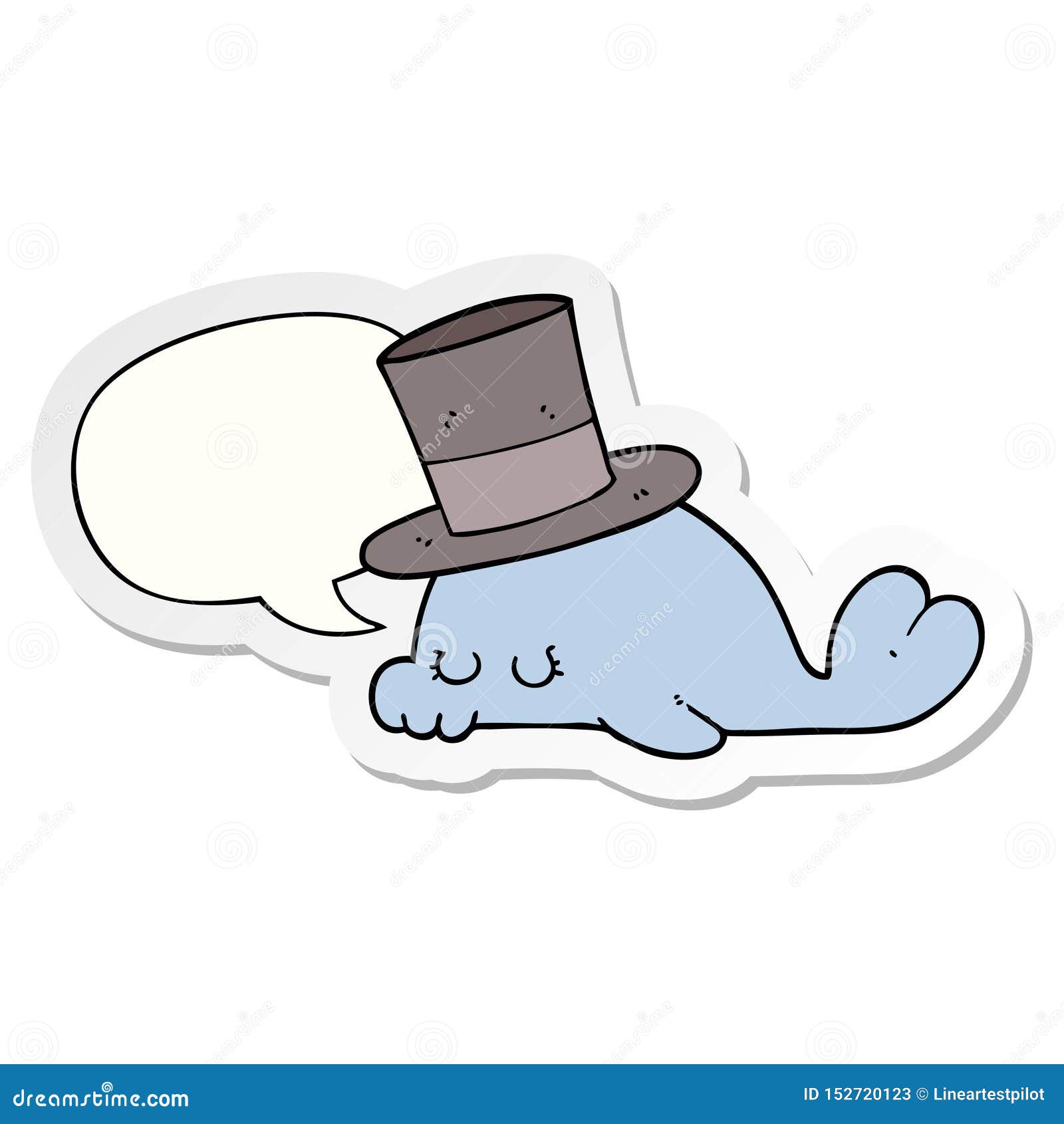 A Creative Cute Cartoon Dolphin and Speech Bubble Sticker Stock Vector ...