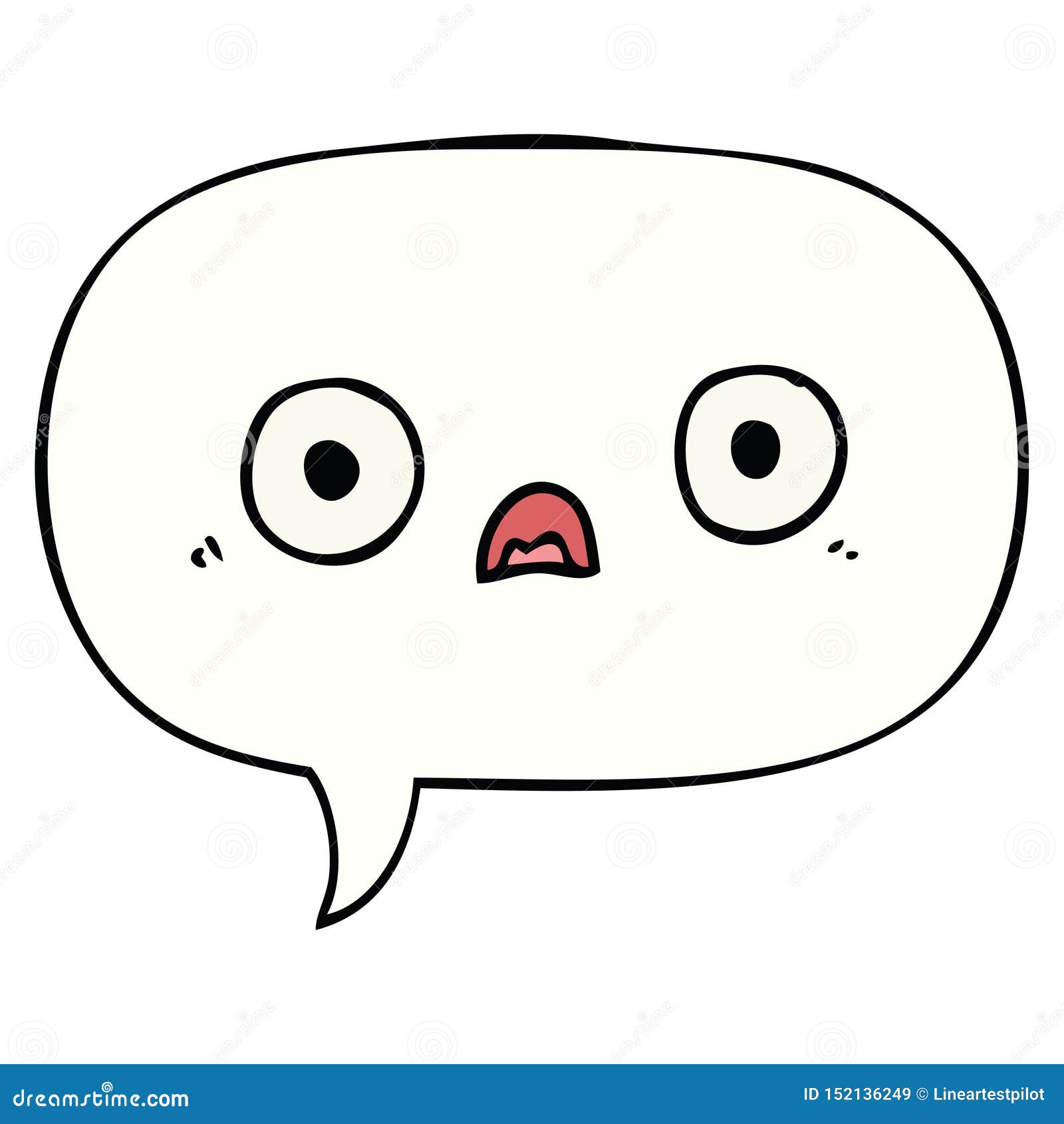 A Creative Cute Cartoon Face and Speech Bubble Stock Vector ...