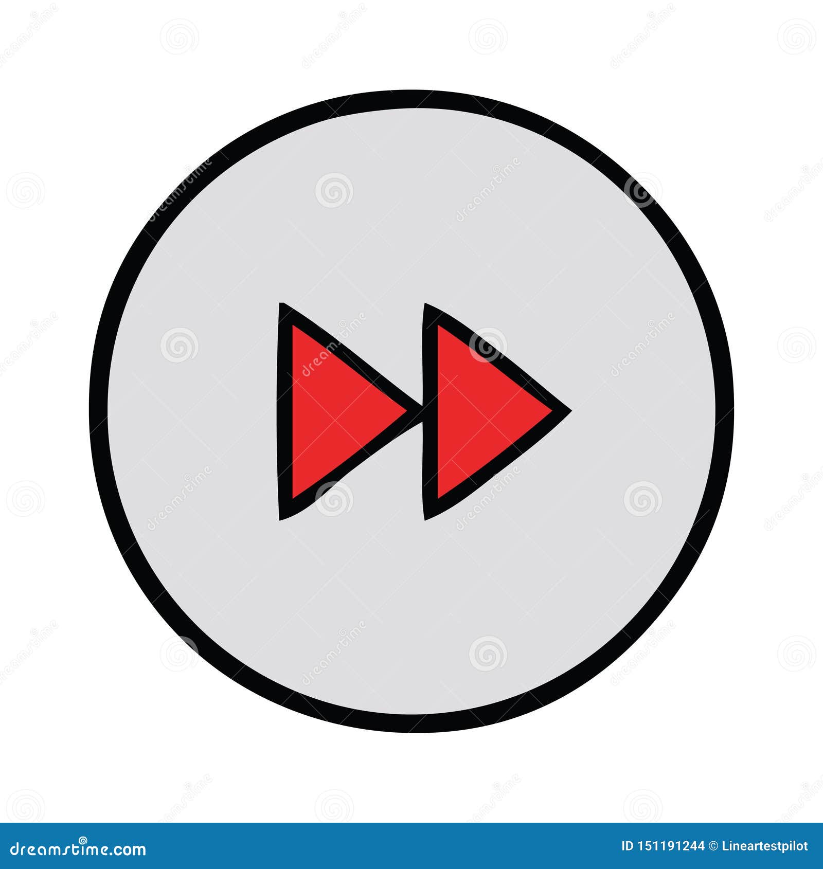 A Creative Cute Cartoon Fast Forward Button Stock Vector - Illustration ...