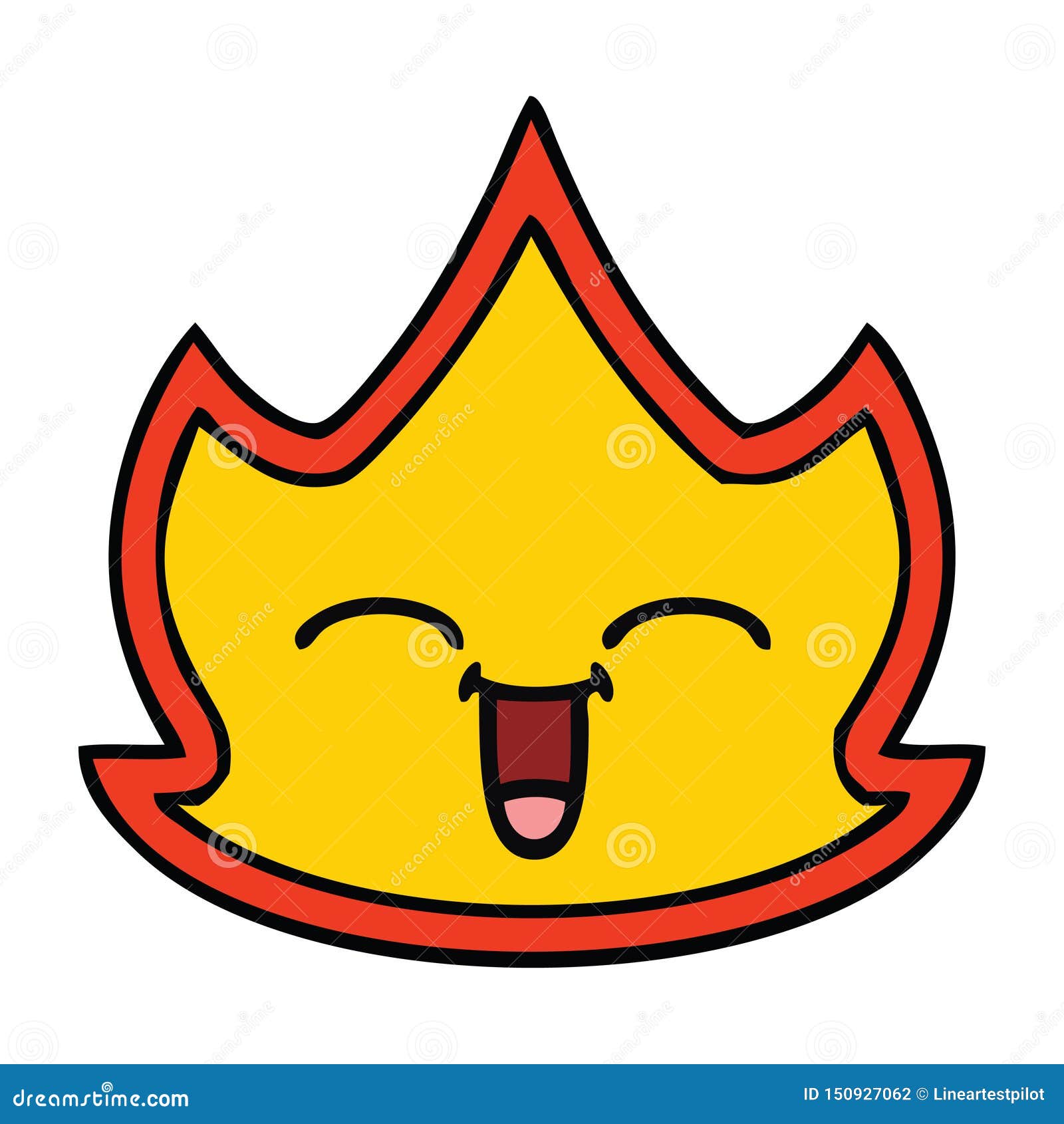 A Creative Cute Cartoon Fire Stock Vector - Illustration of vector ...