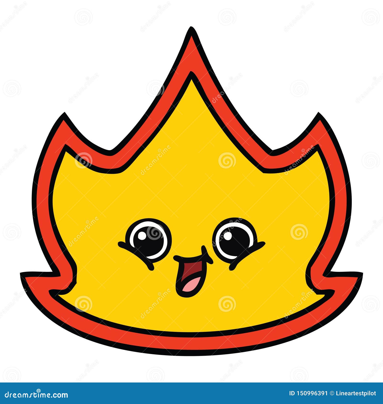 A Creative Cute Cartoon Fire Stock Vector - Illustration of clipart ...