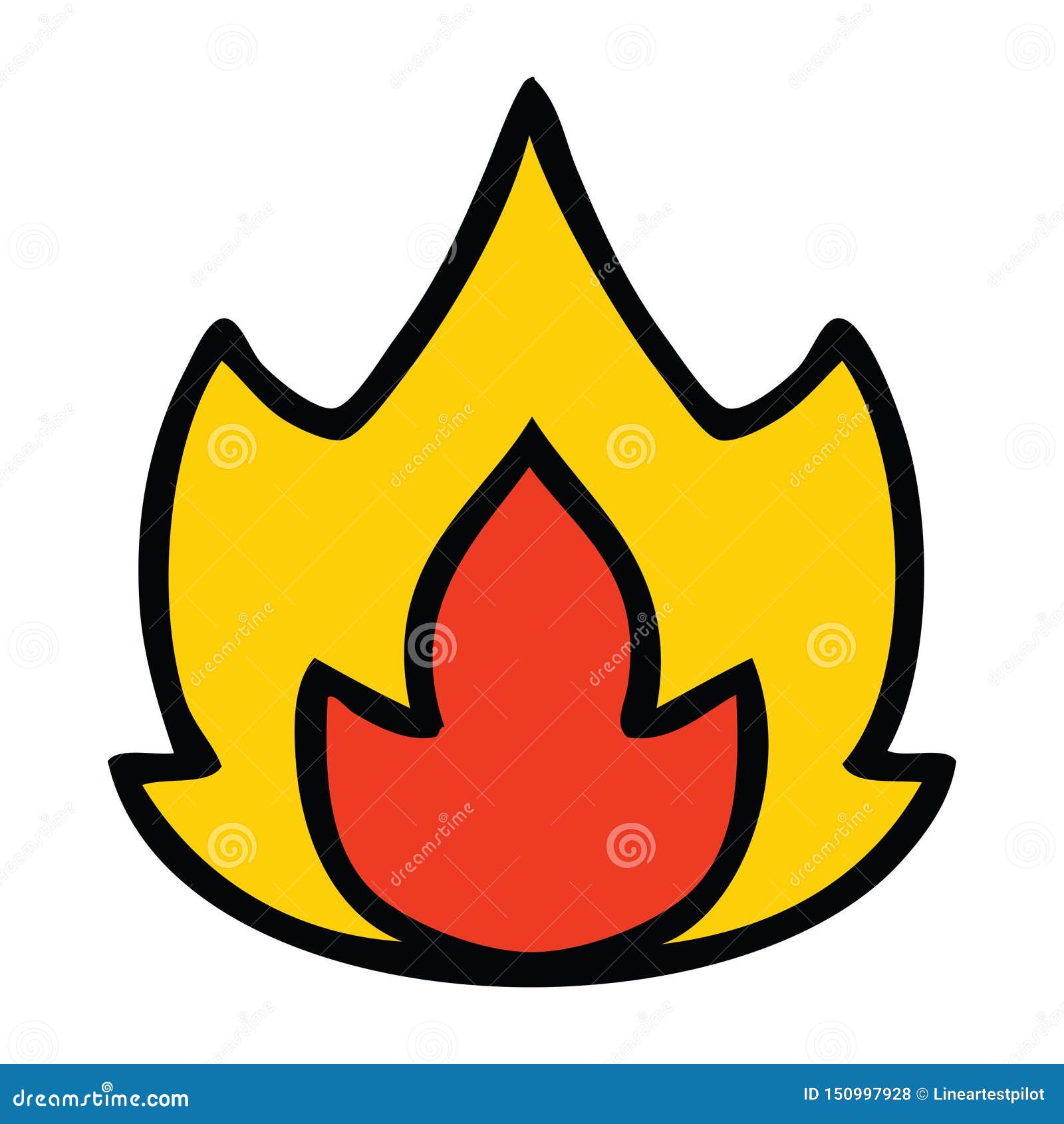 A Creative Cute Cartoon Fire Stock Vector - Illustration of vector ...