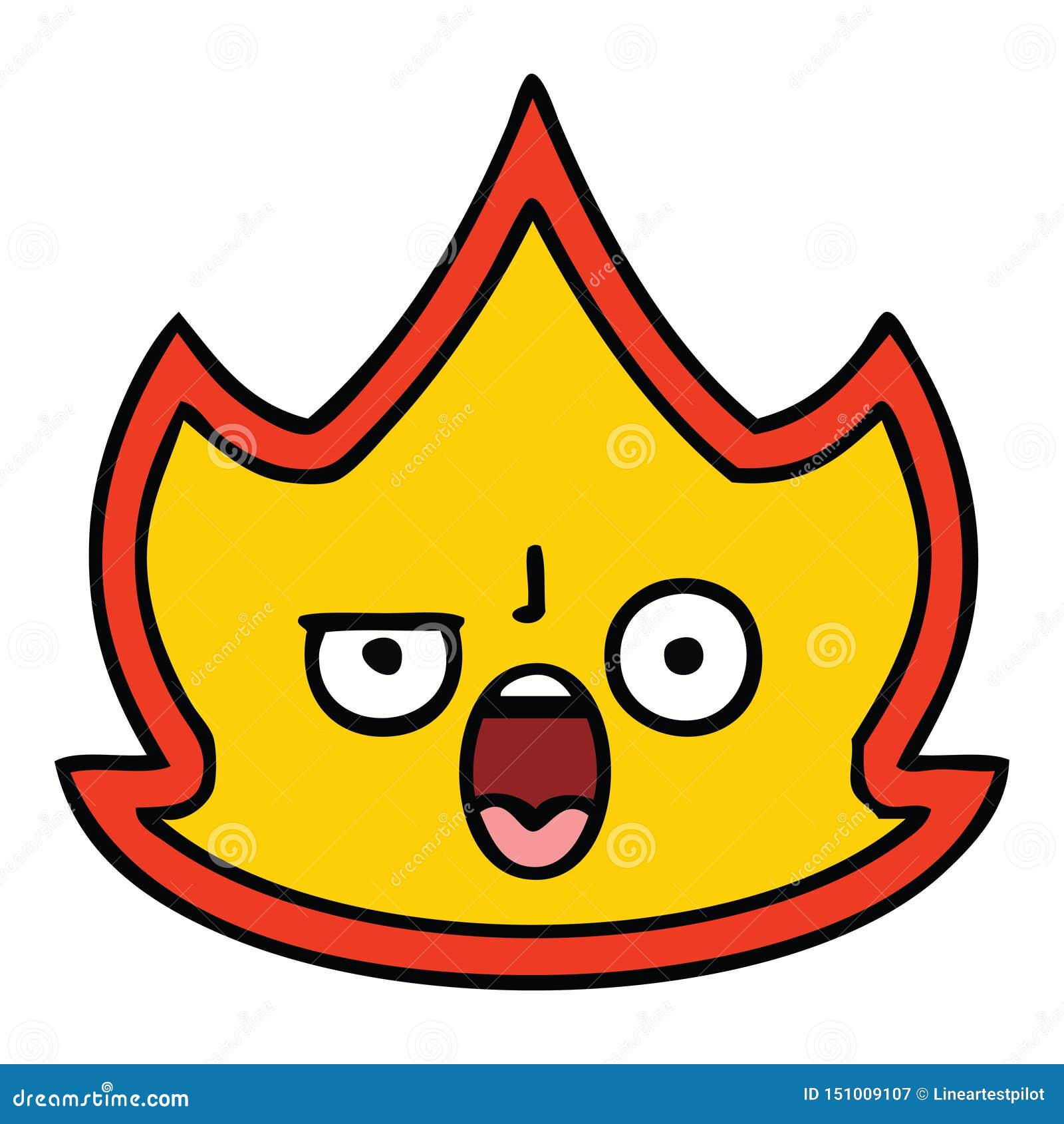 A Creative Cute Cartoon Fire Stock Vector - Illustration of vector ...