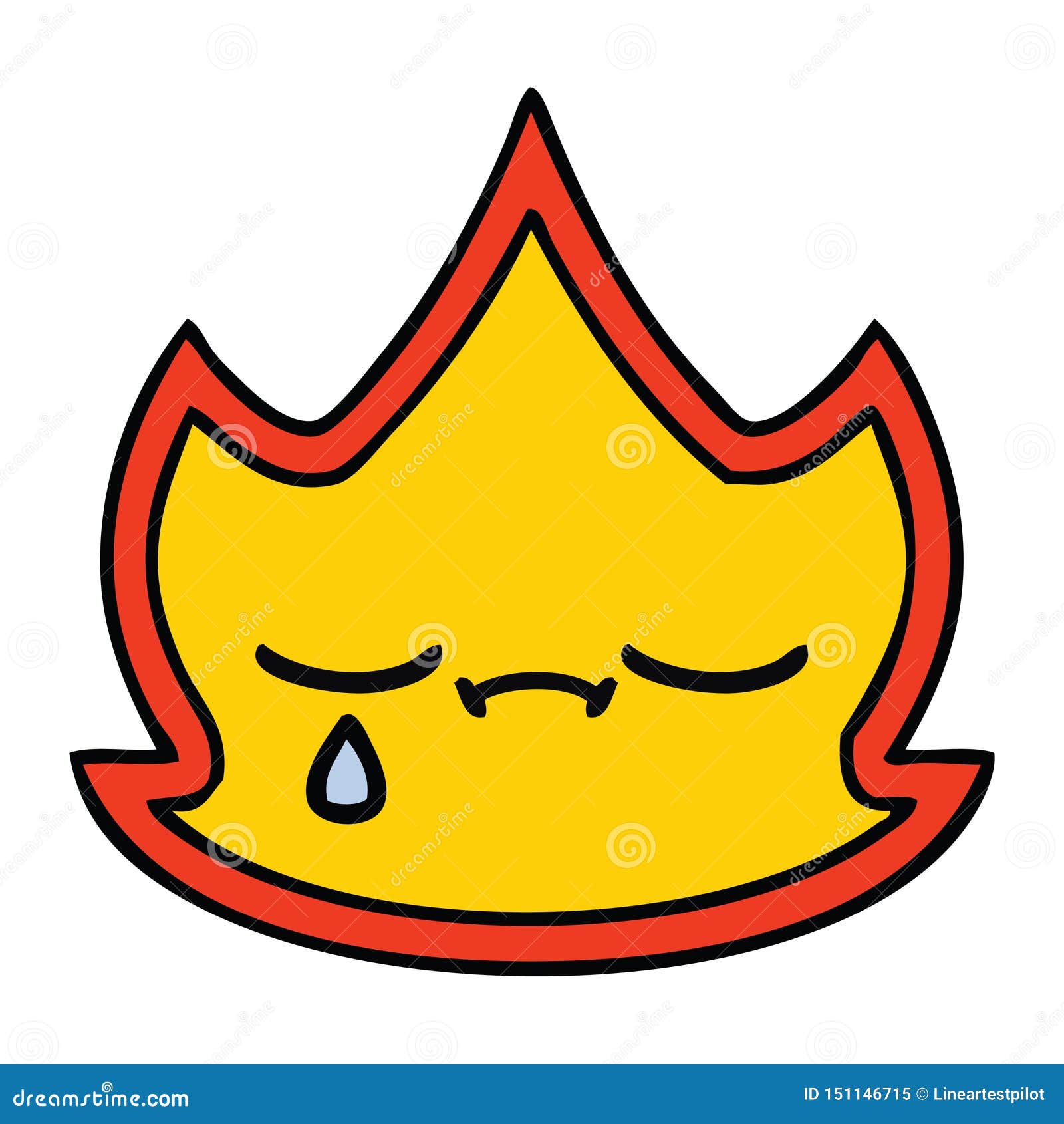 A Creative Cute Cartoon Fire Stock Vector - Illustration of clipart ...