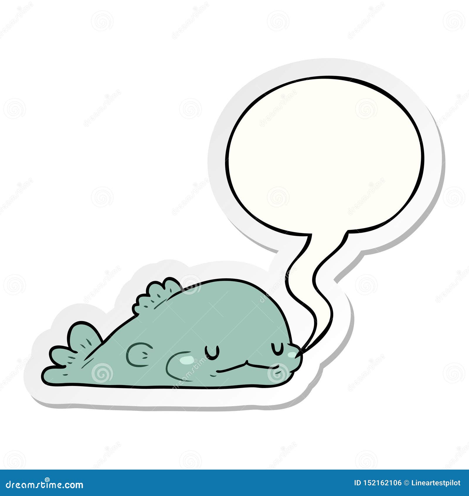 A Creative Cute Cartoon Fish and Speech Bubble Sticker Stock Vector ...