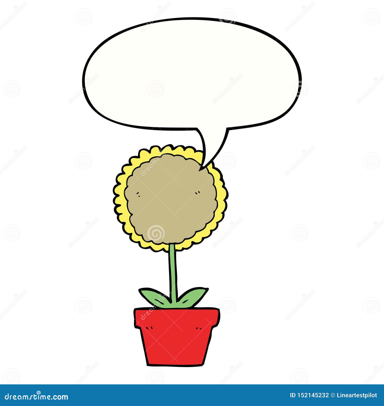 A Creative Cute Cartoon Flower and Speech Bubble Stock Vector ...