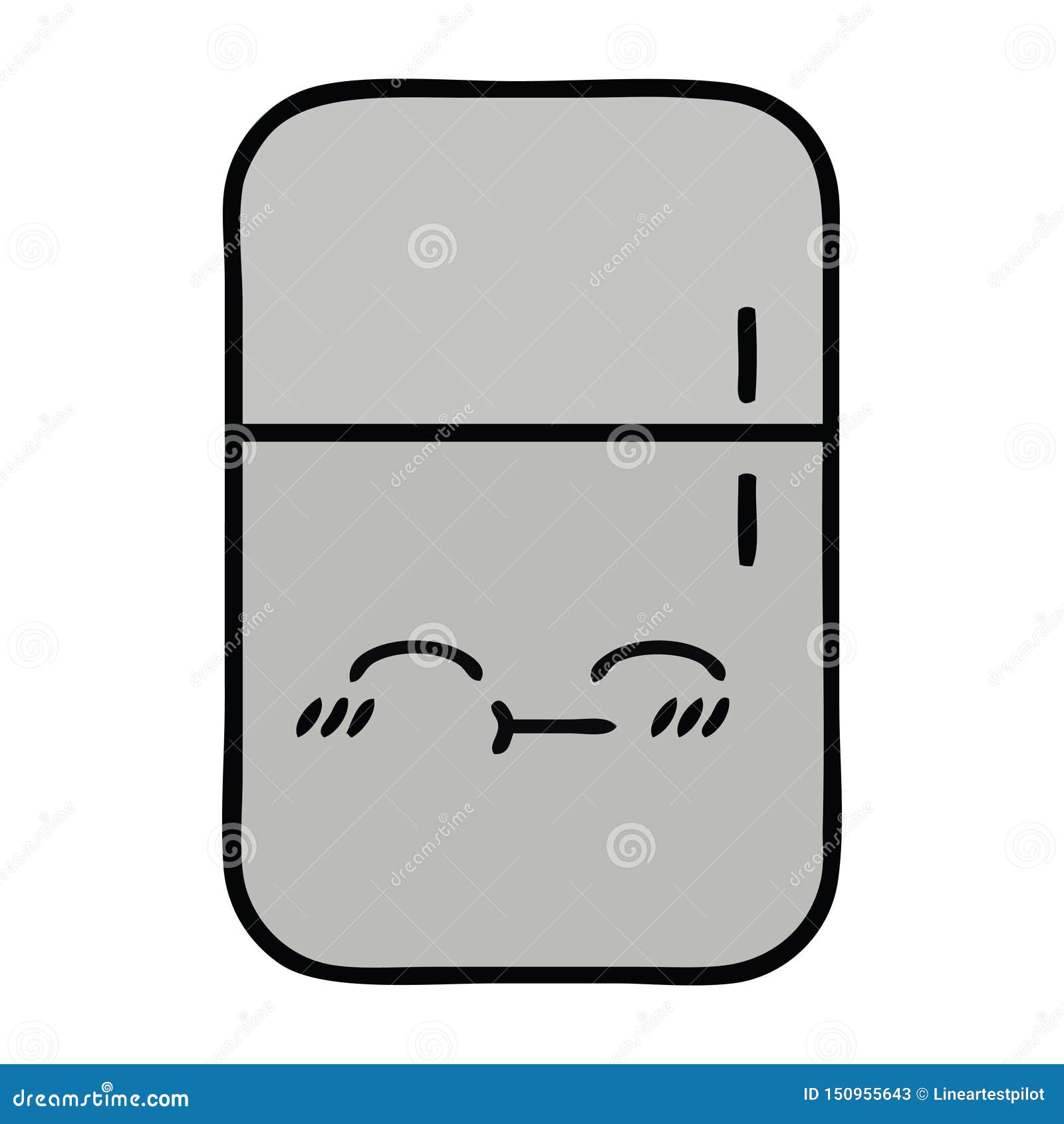 A Creative Cute Cartoon Fridge Freezer Stock Vector - Illustration of ...