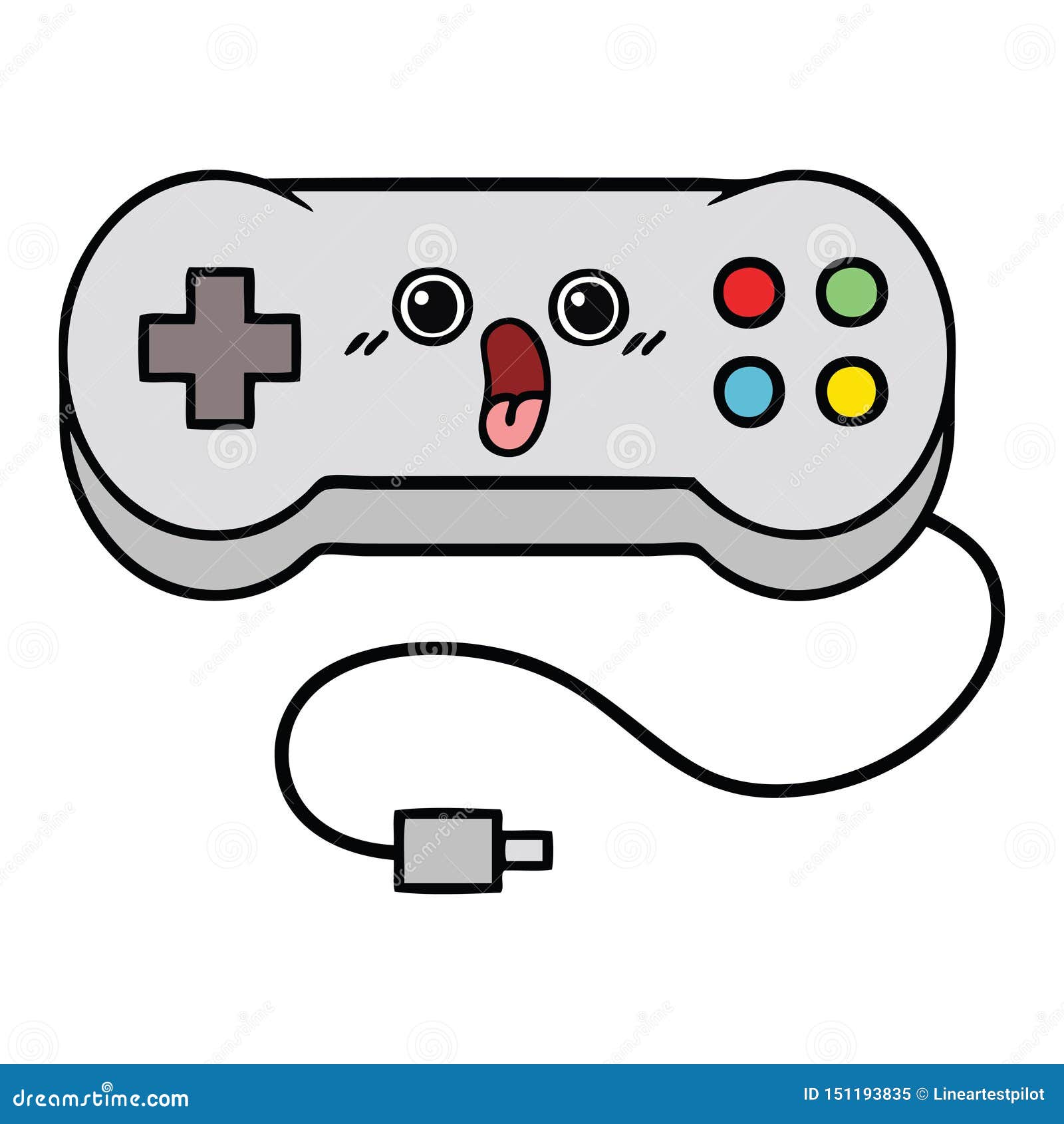 A Creative Cute Cartoon Game Controller Stock Vector - Illustration of ...