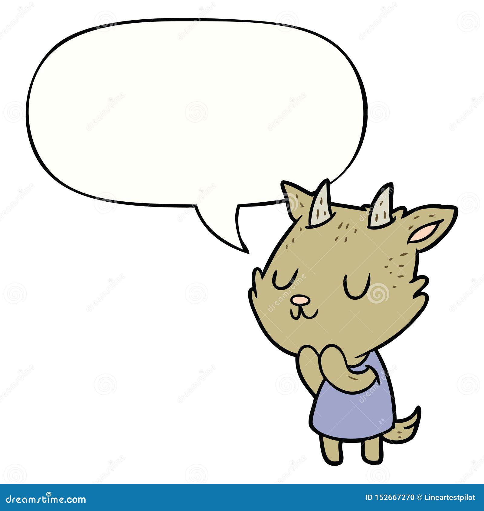 A Creative Cute Cartoon Goat and Speech Bubble Stock Vector ...