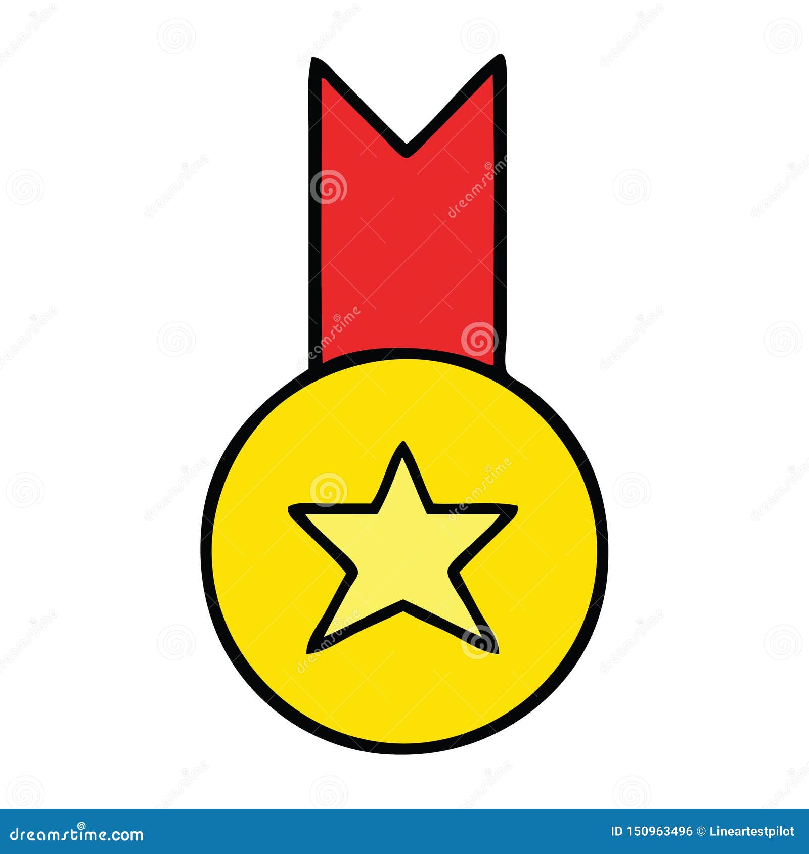 A Creative Cute Cartoon Gold Medal Stock Vector - Illustration of ...
