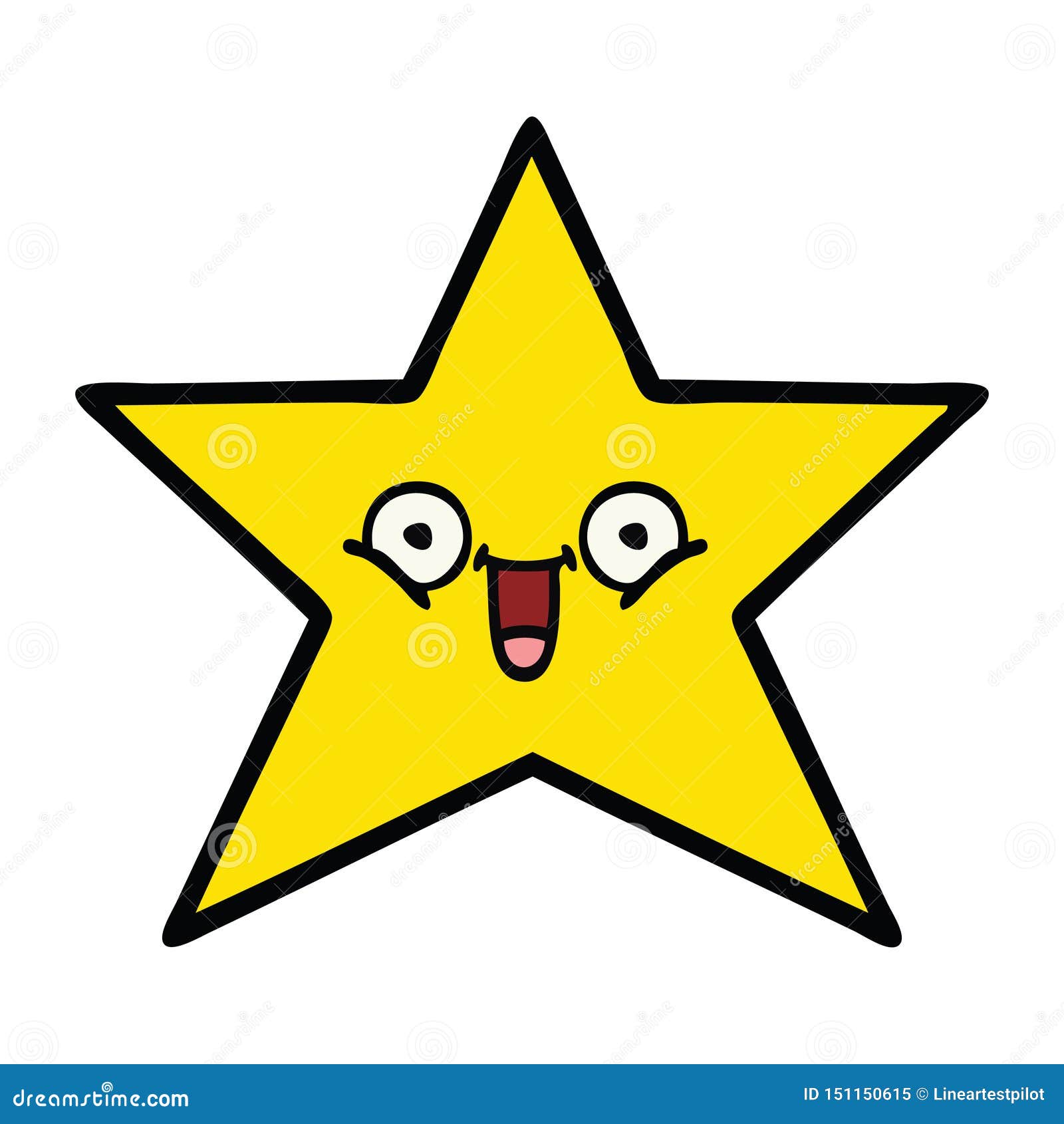 A Creative Cute Cartoon Gold Star Stock Vector - Illustration of shape ...