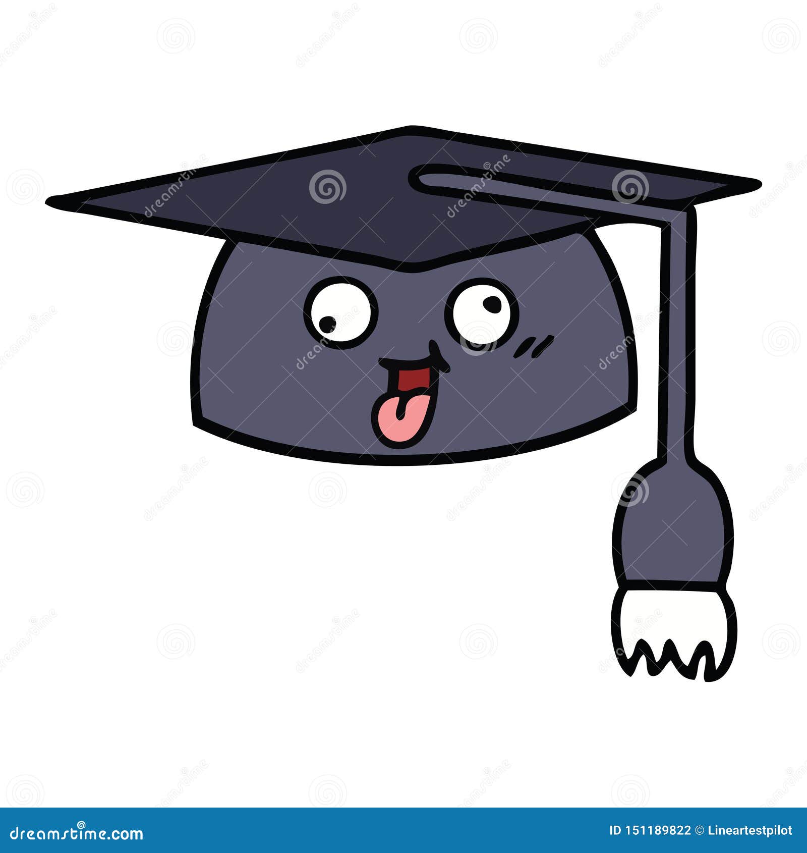 A Creative Cute Cartoon Graduation Hat Stock Vector - Illustration of ...