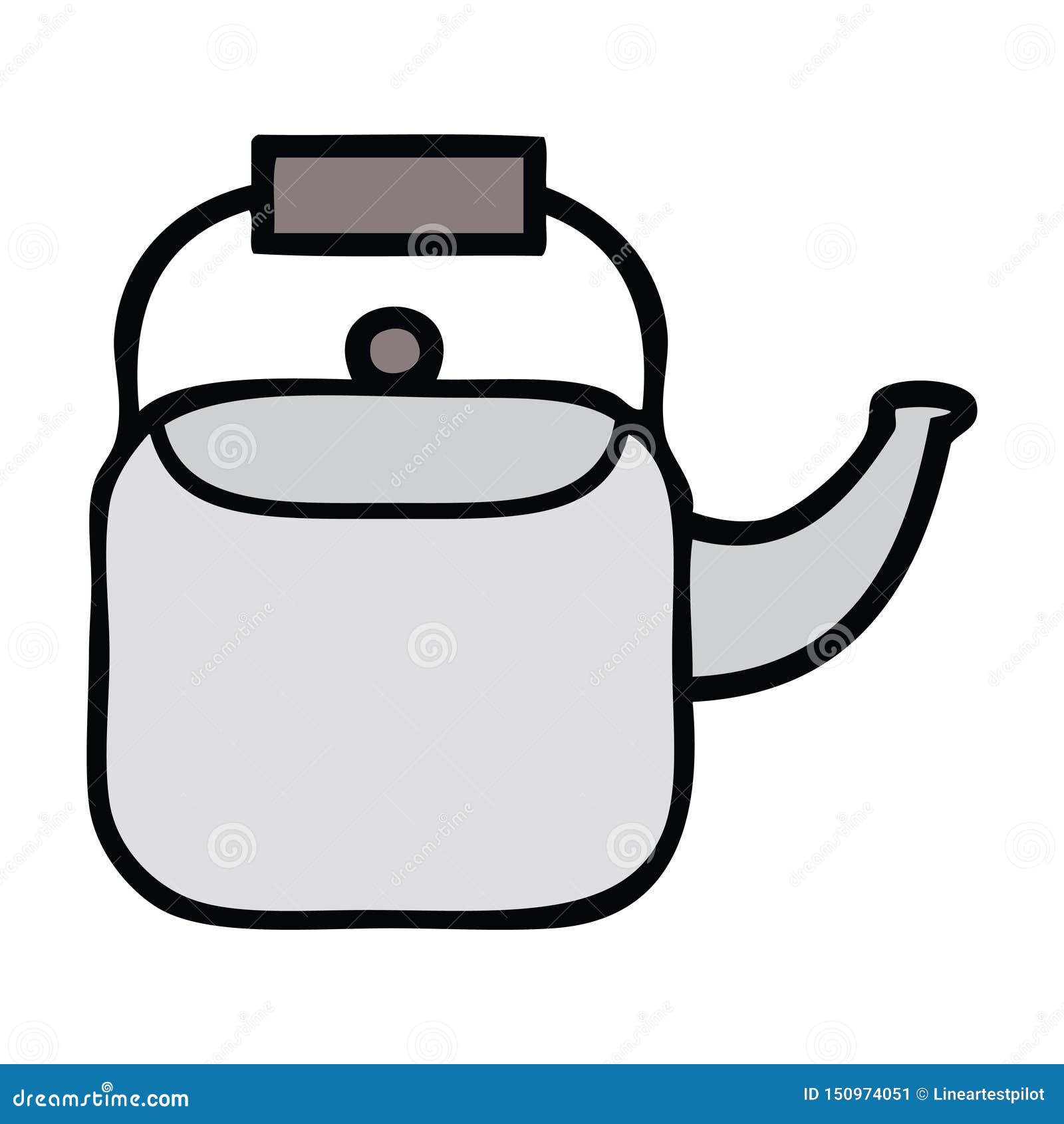 A Creative Cute Cartoon Kettle Pot Stock Vector - Illustration of ...