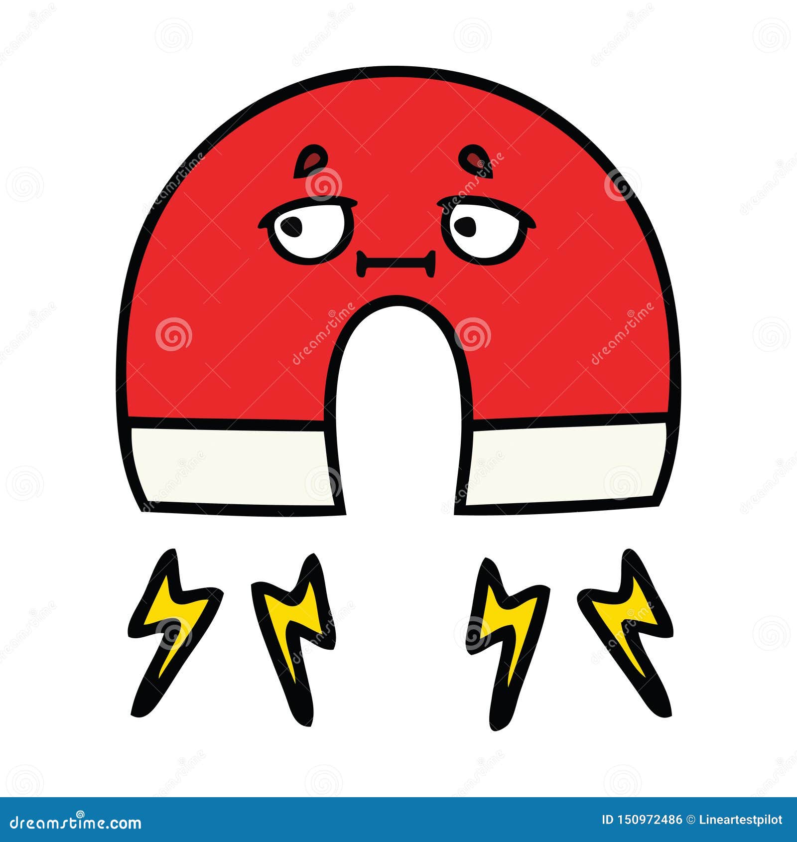 A Creative Cute Cartoon Magnet Stock Vector - Illustration of hand ...