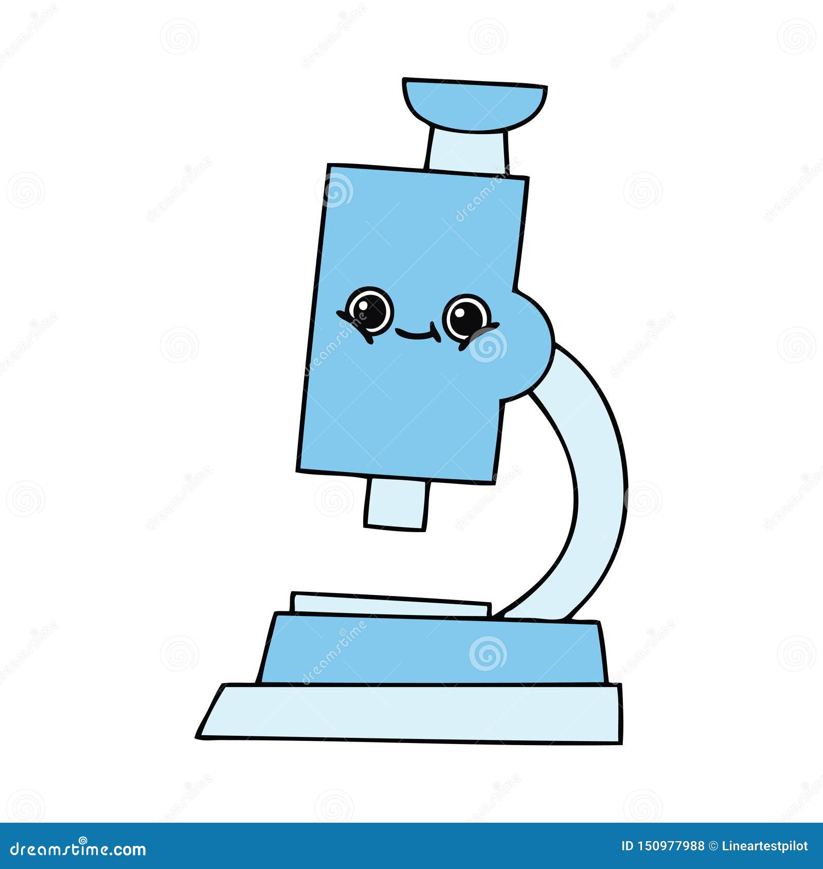 A Creative Cute Cartoon Microscope Stock Vector - Illustration of ...