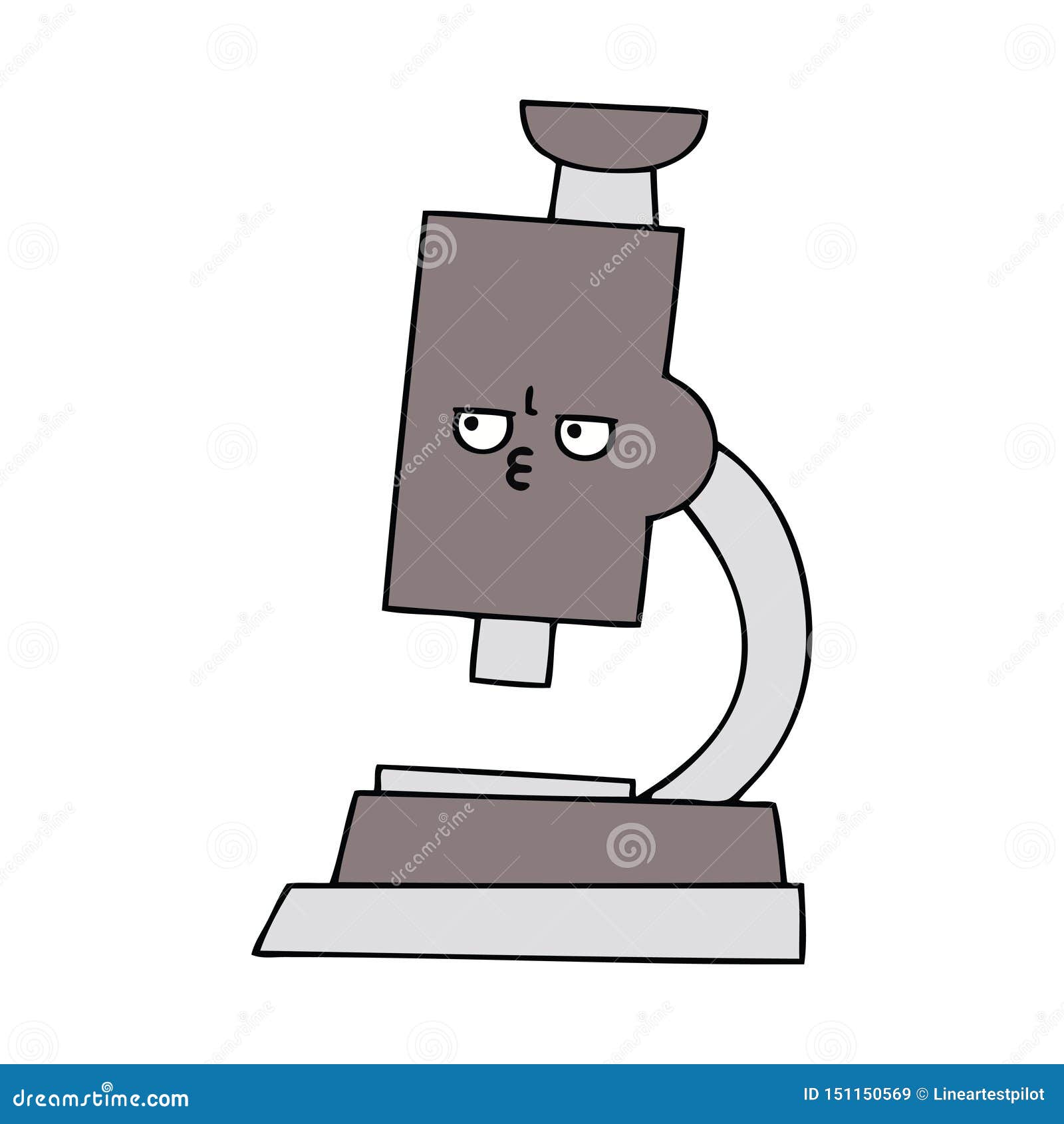 A Creative Cute Cartoon Microscope Stock Vector - Illustration of ...