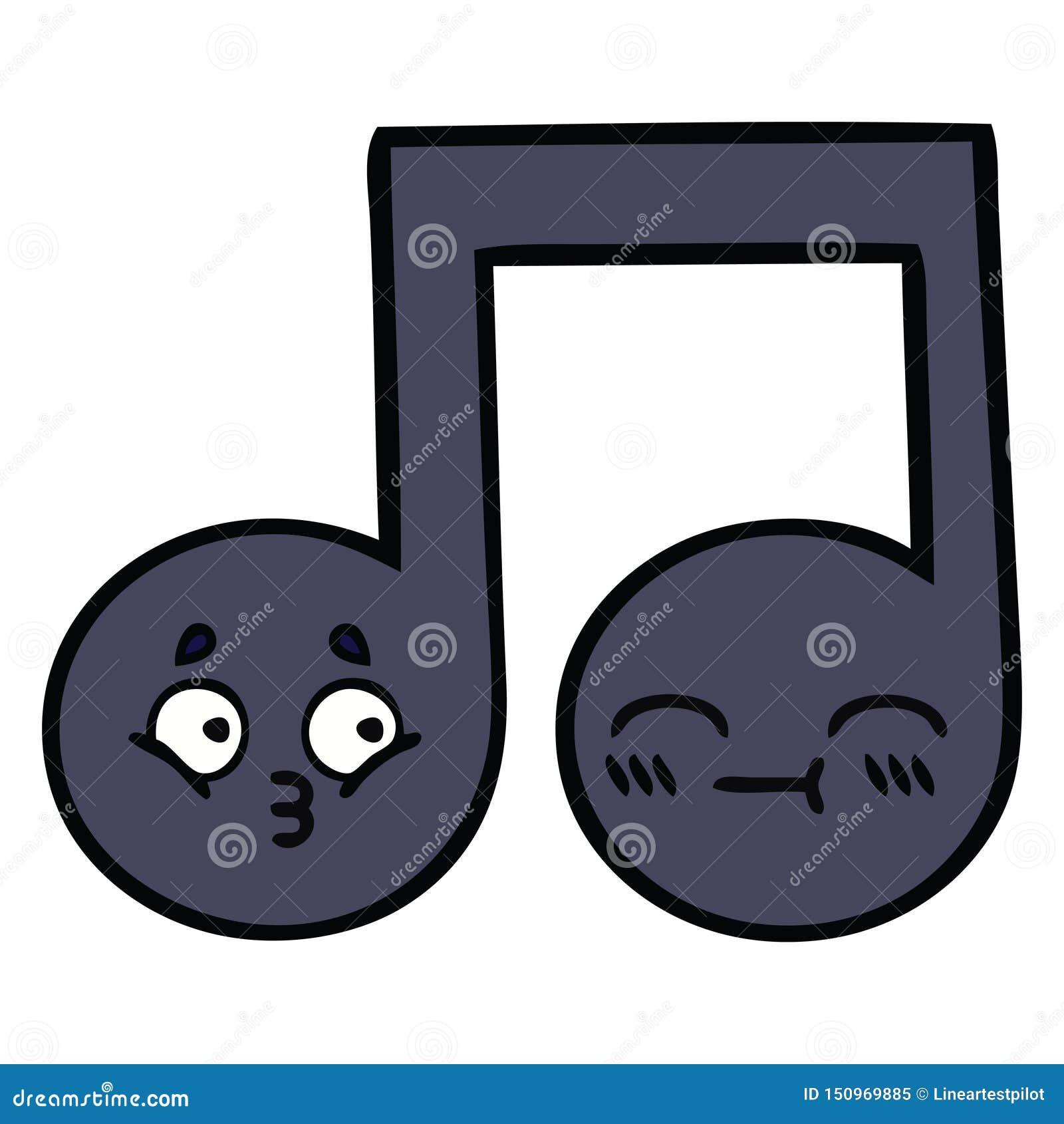 A Creative Cute Cartoon Musical Note Stock Vector - Illustration of ...