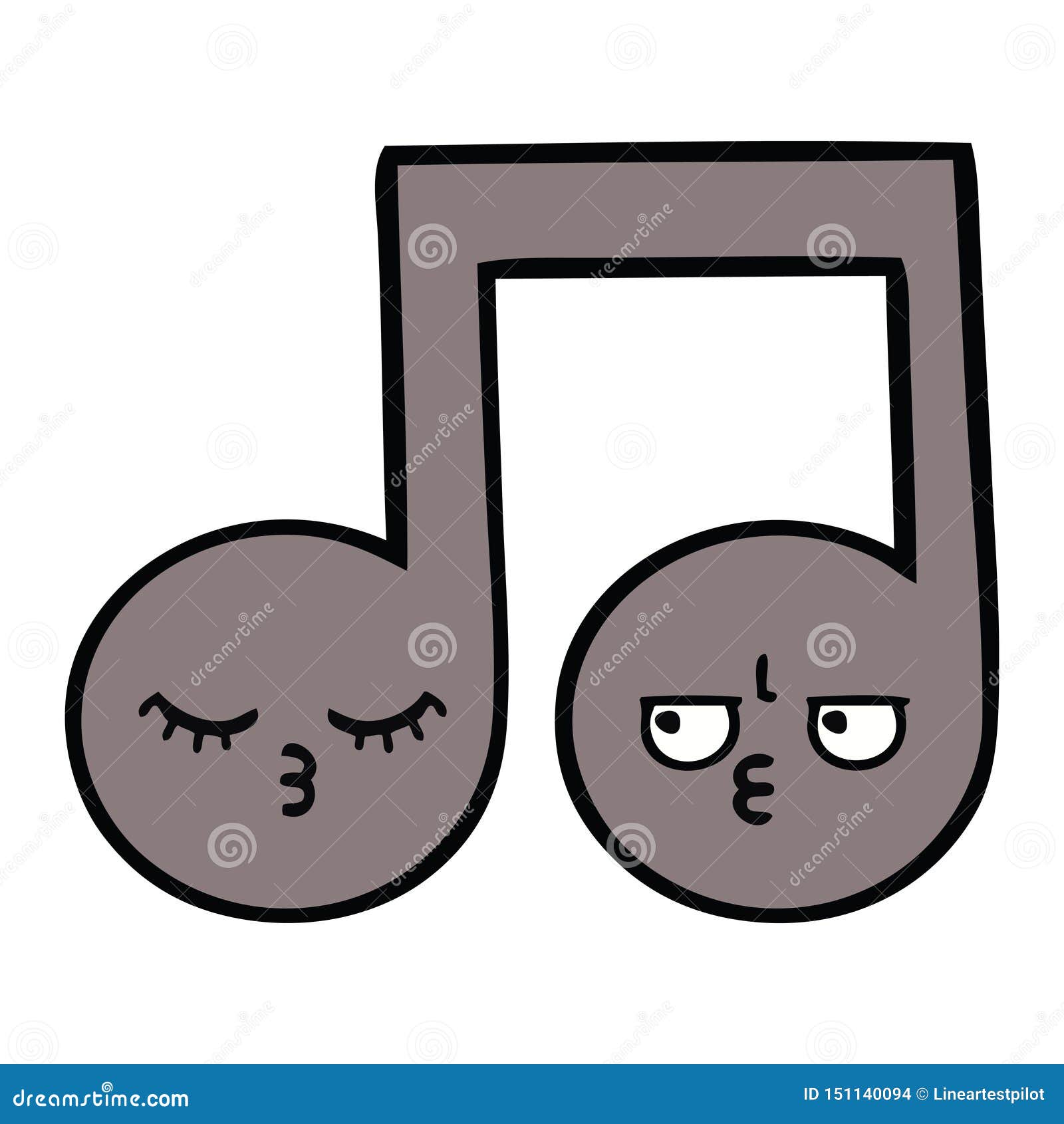 A Creative Cute Cartoon Musical Note Stock Vector - Illustration of ...