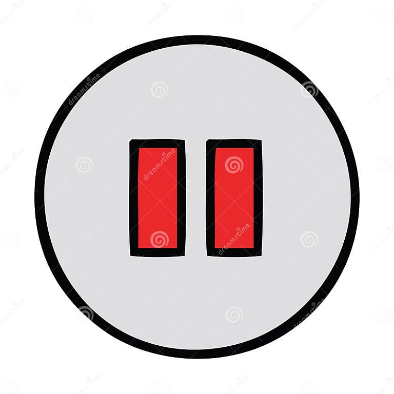 A Creative Cute Cartoon Pause Button Stock Vector - Illustration of ...