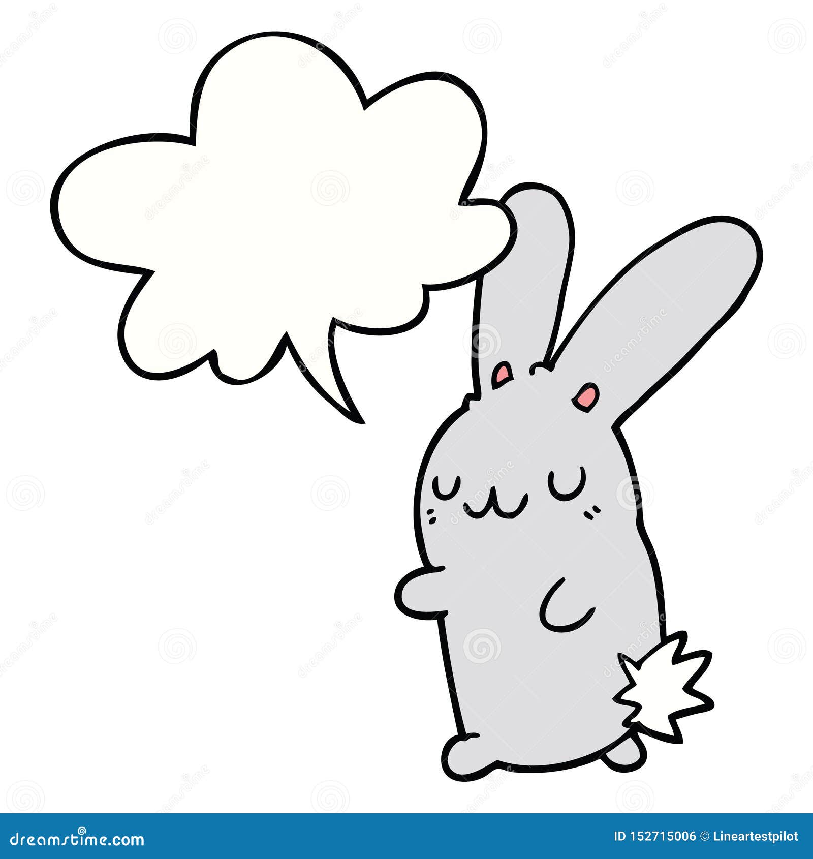 A Creative Cute Cartoon Rabbit and Speech Bubble Stock Vector ...